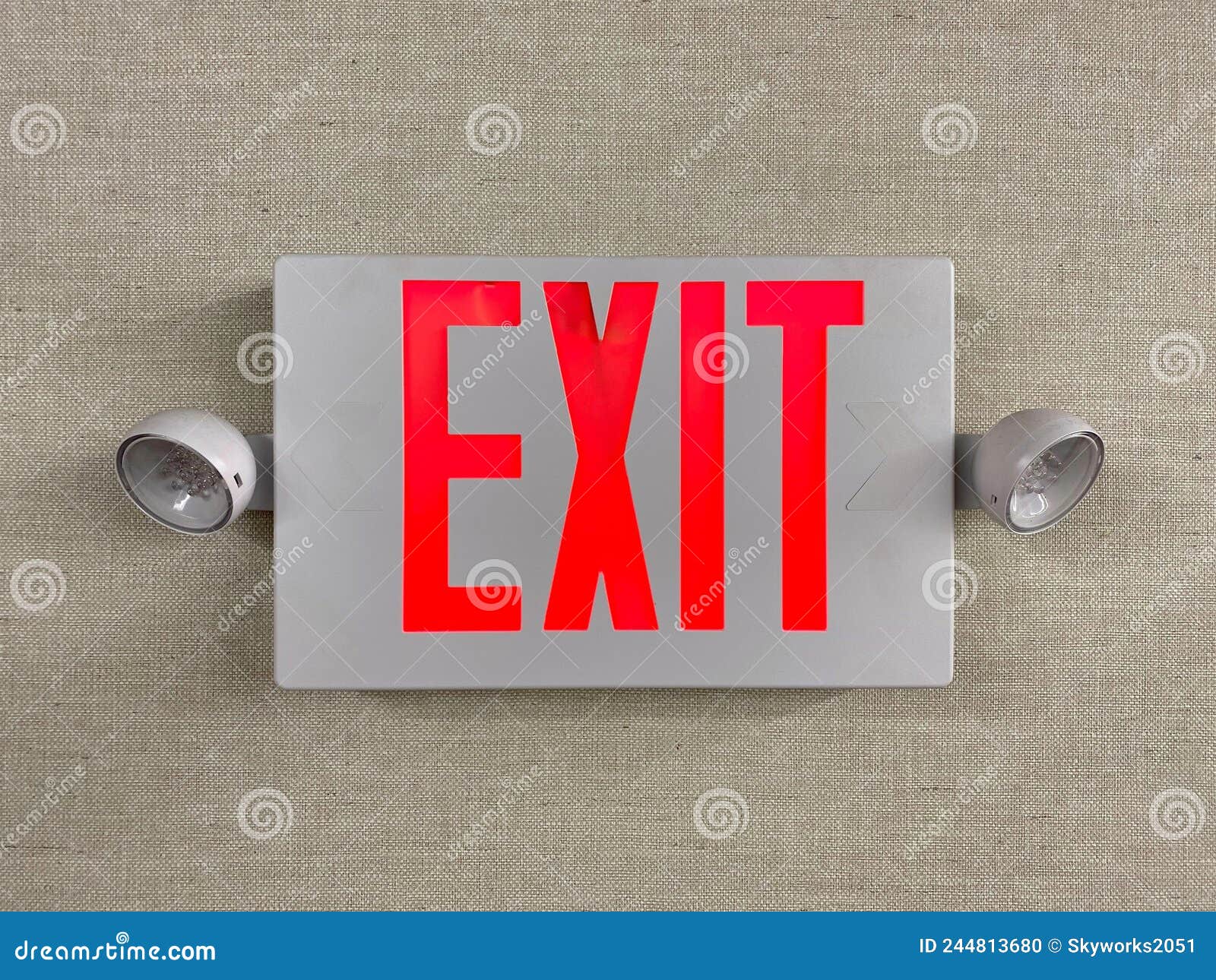 Exit Emergency Sign. Fire Exit. Rescue Red Led Light. Modern Fire ...