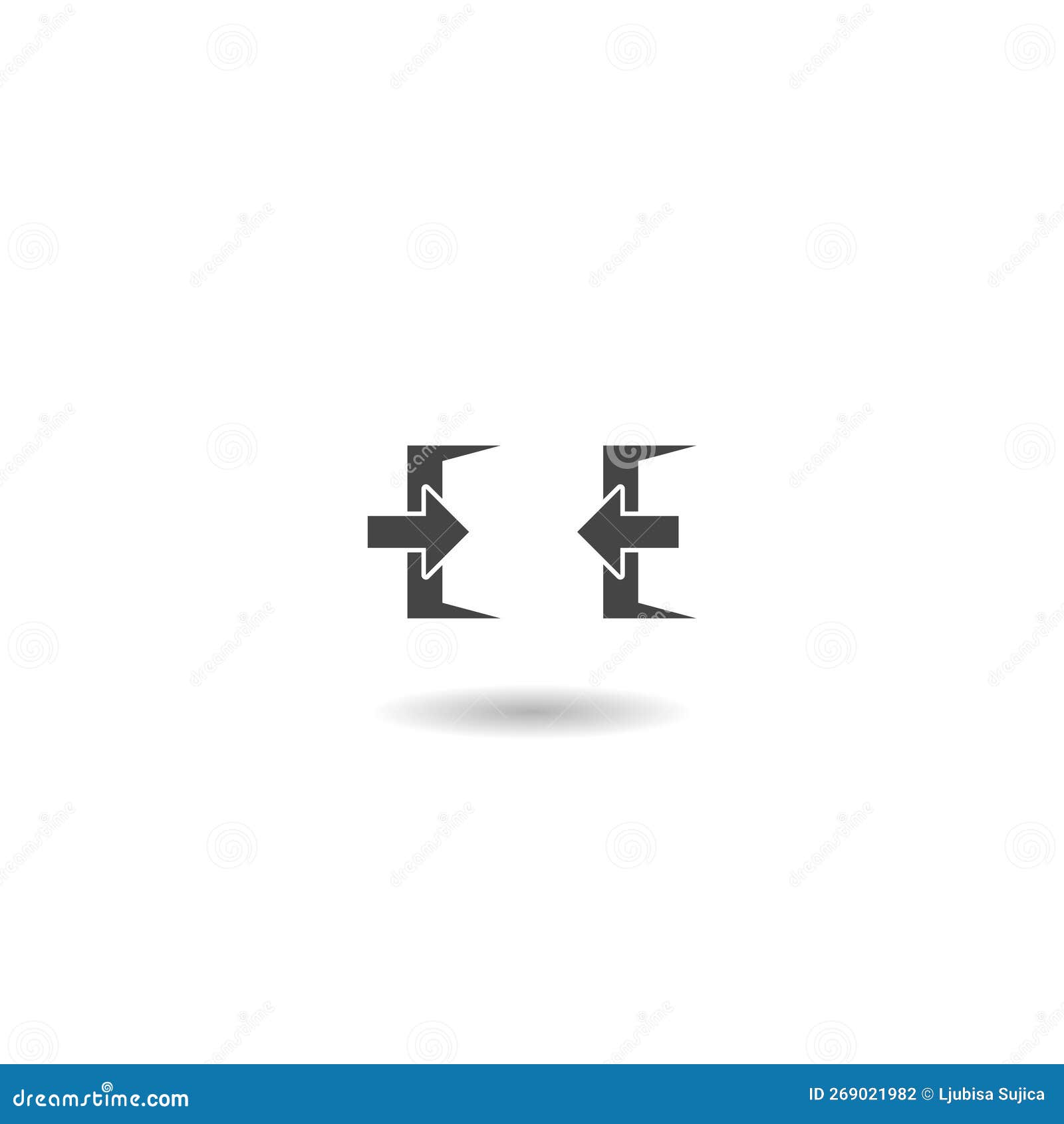 Exit and Enter Door with Arrow Symbol with Shadow Stock Vector ...