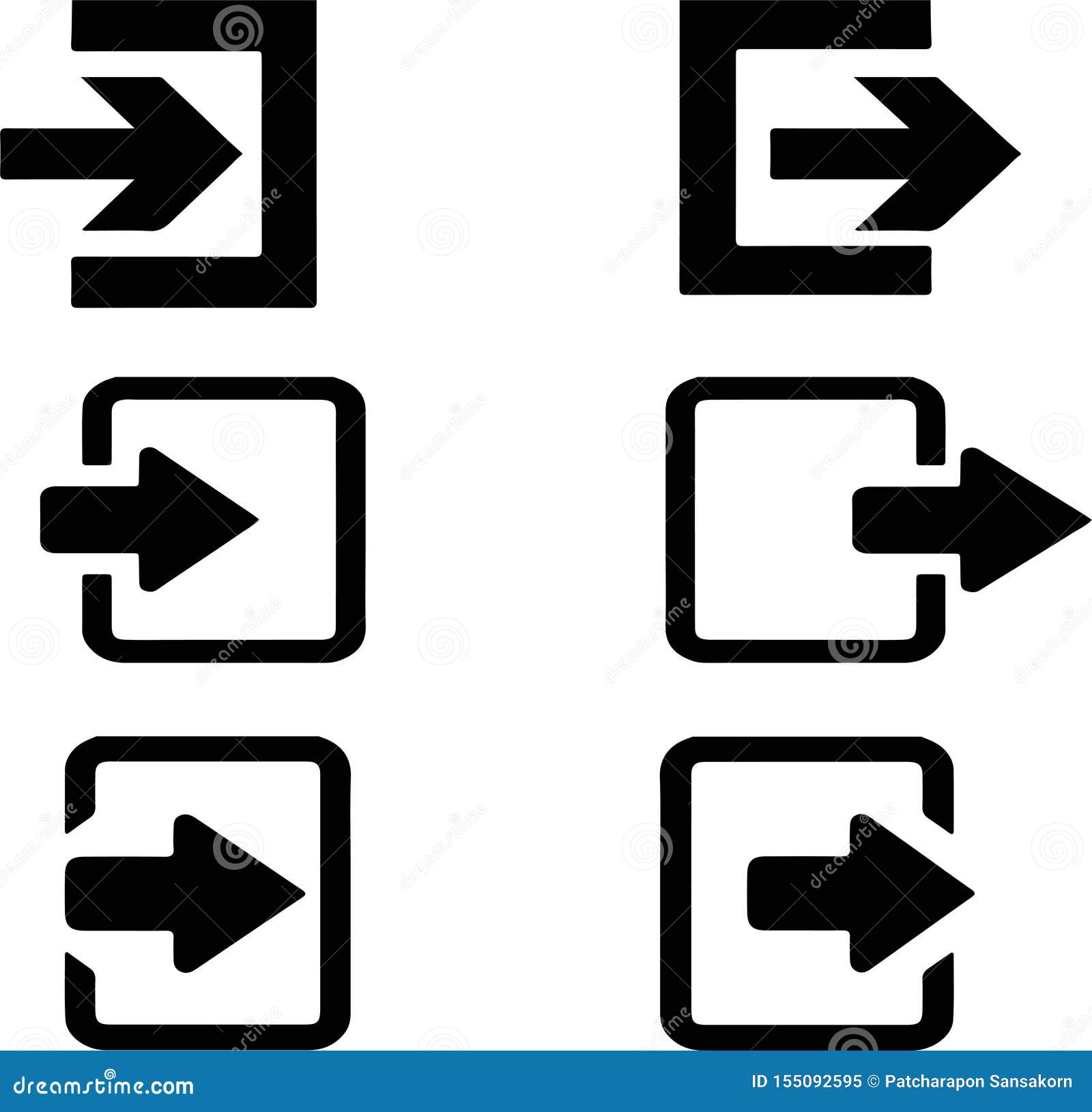 Exit And Enter Icon On White Background Stock Illustration ...