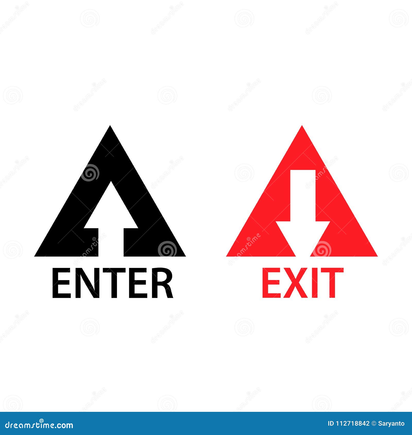 Exit and Enter Vector Icons. Flat Design Stock Vector - Illustration of ...