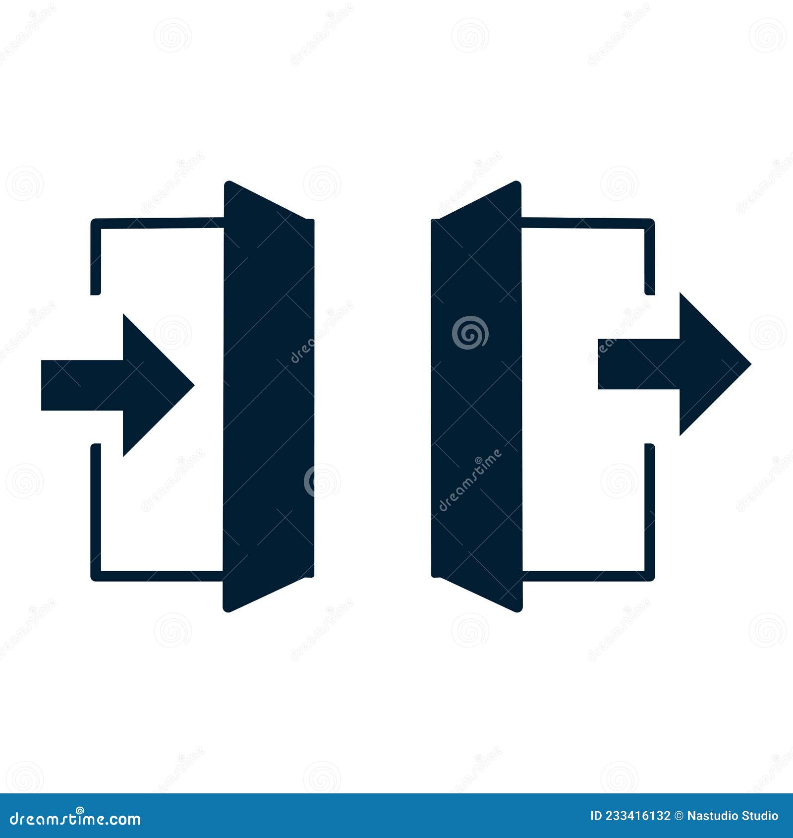 Exit and Entrance Icon. Isolated on White Background Stock Vector ...