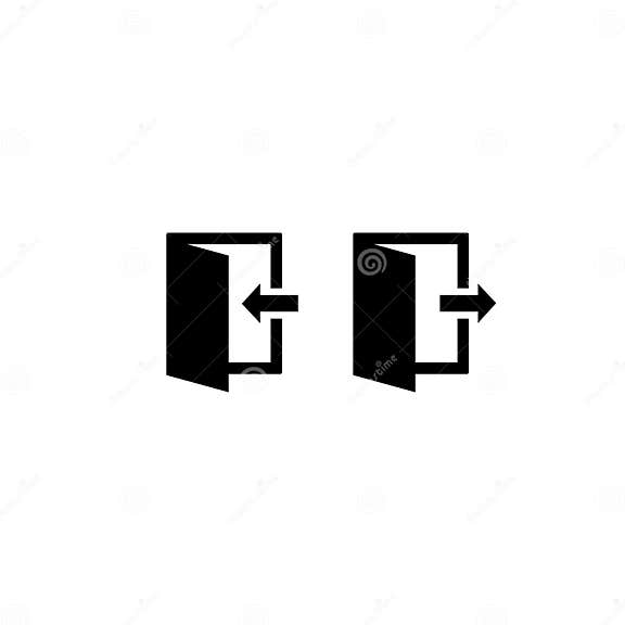 Exit and Entrance Icon. Vector on Isolated White Background Stock ...