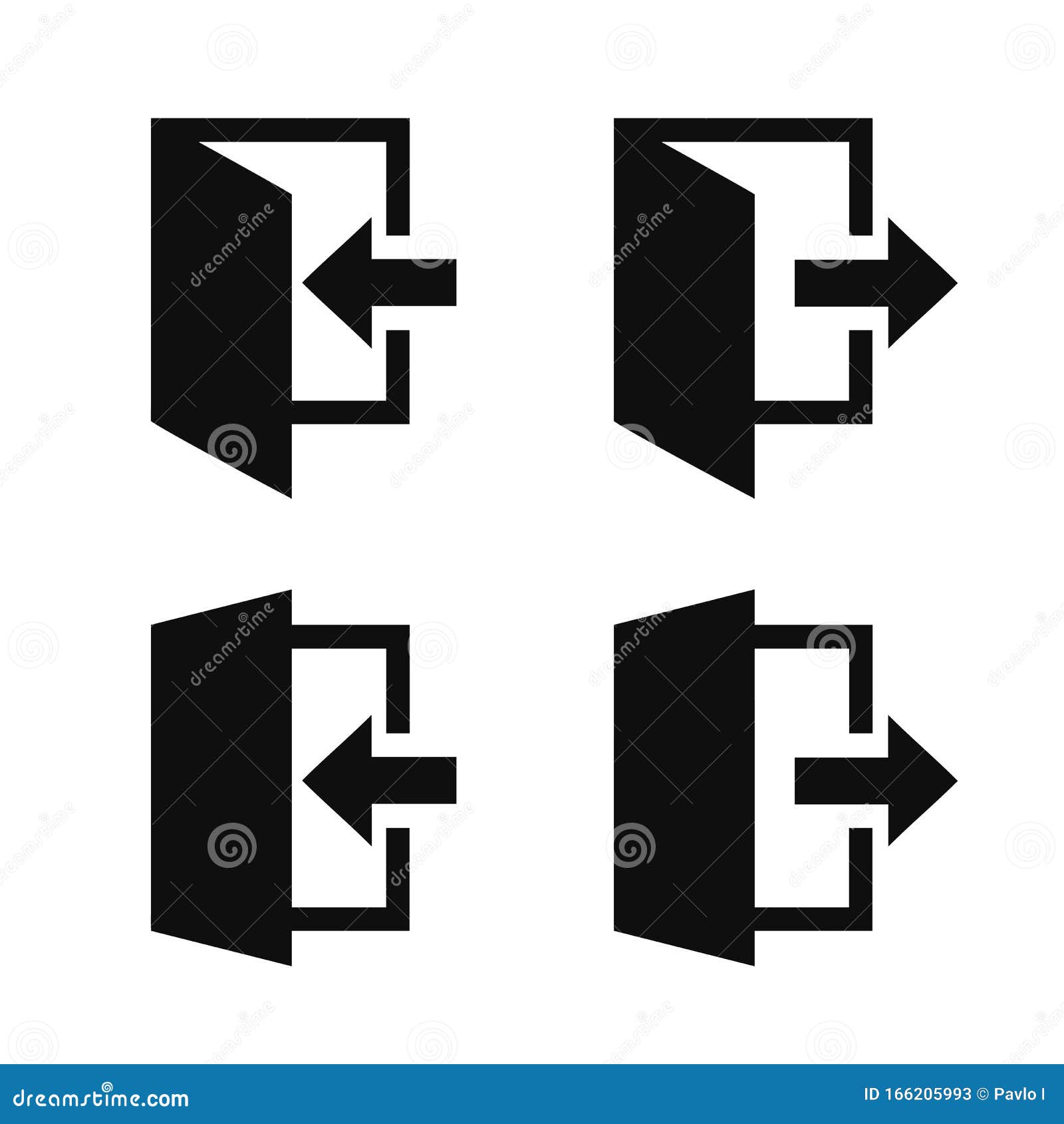 Exit and Entrance Icons Set Isolated. Leave Symbol for Web Site ...