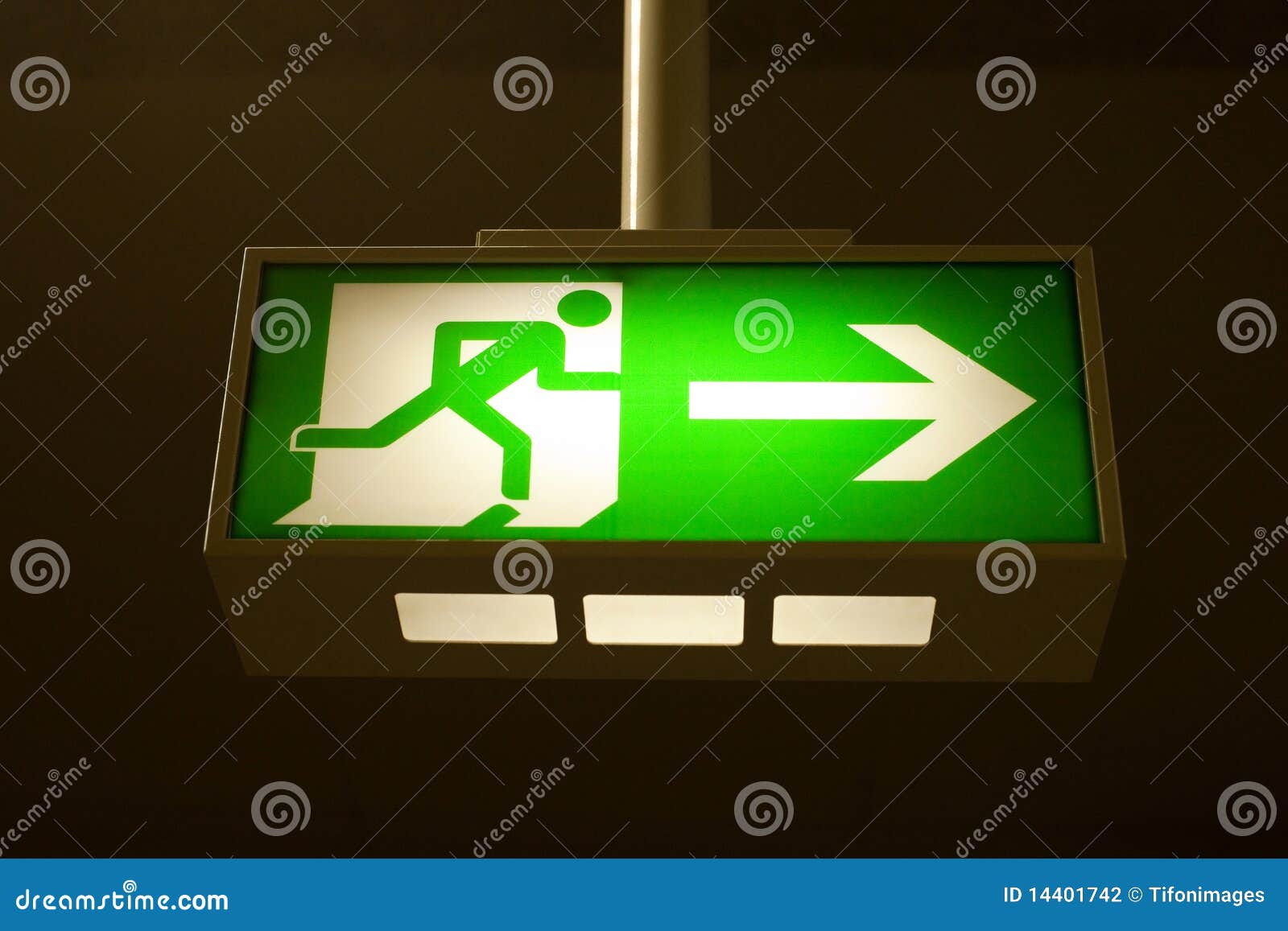 Exit / escape sign stock photo. Image of escape, green - 14401742