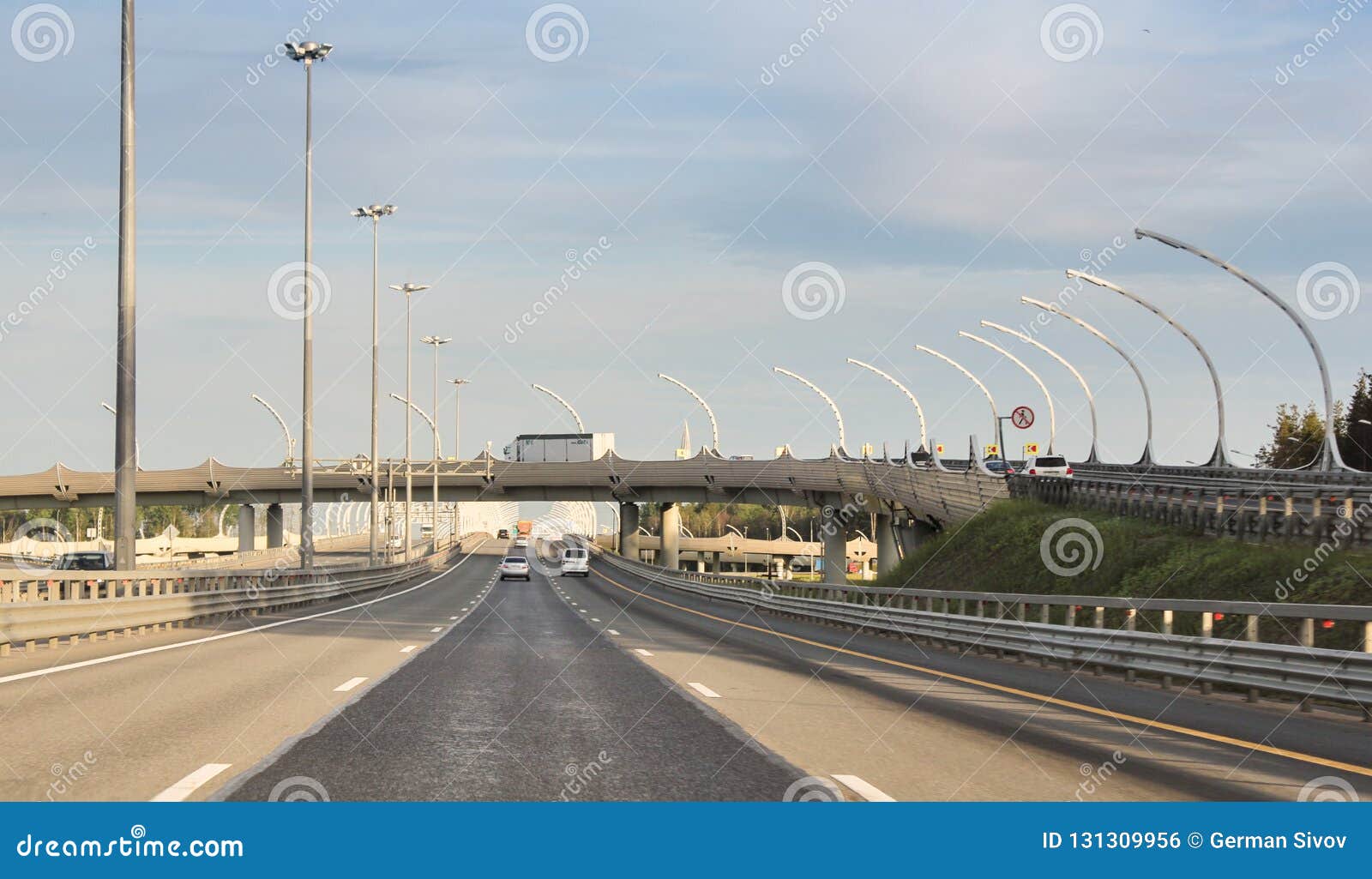 Exit from the expressway. editorial photo. Image of view - 131309956