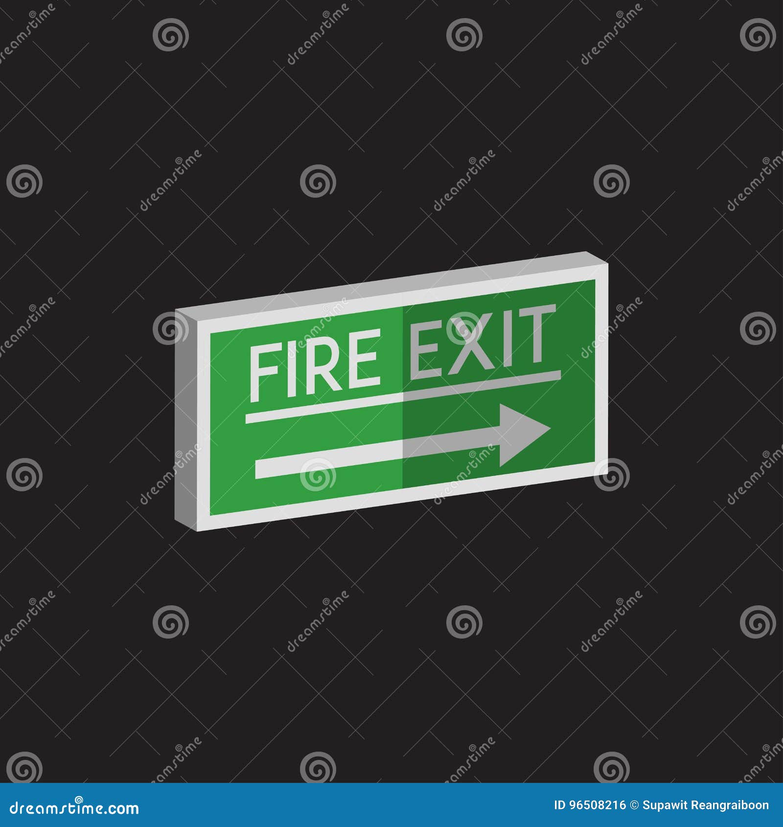 EXIT stock vector. Illustration of fire, symbol, escape - 96508216