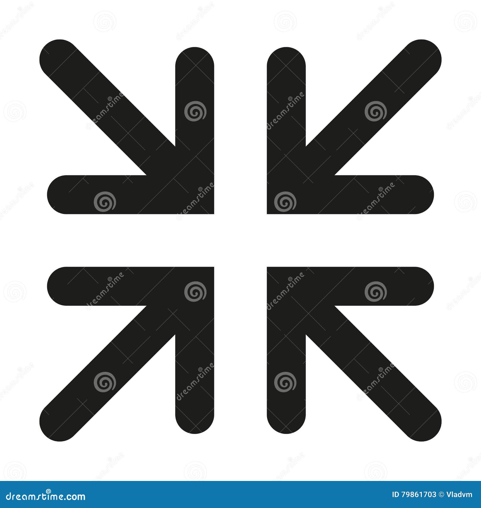 The Exit Full Screen Icon. Arrows Symbol Stock Vector - Illustration of ...