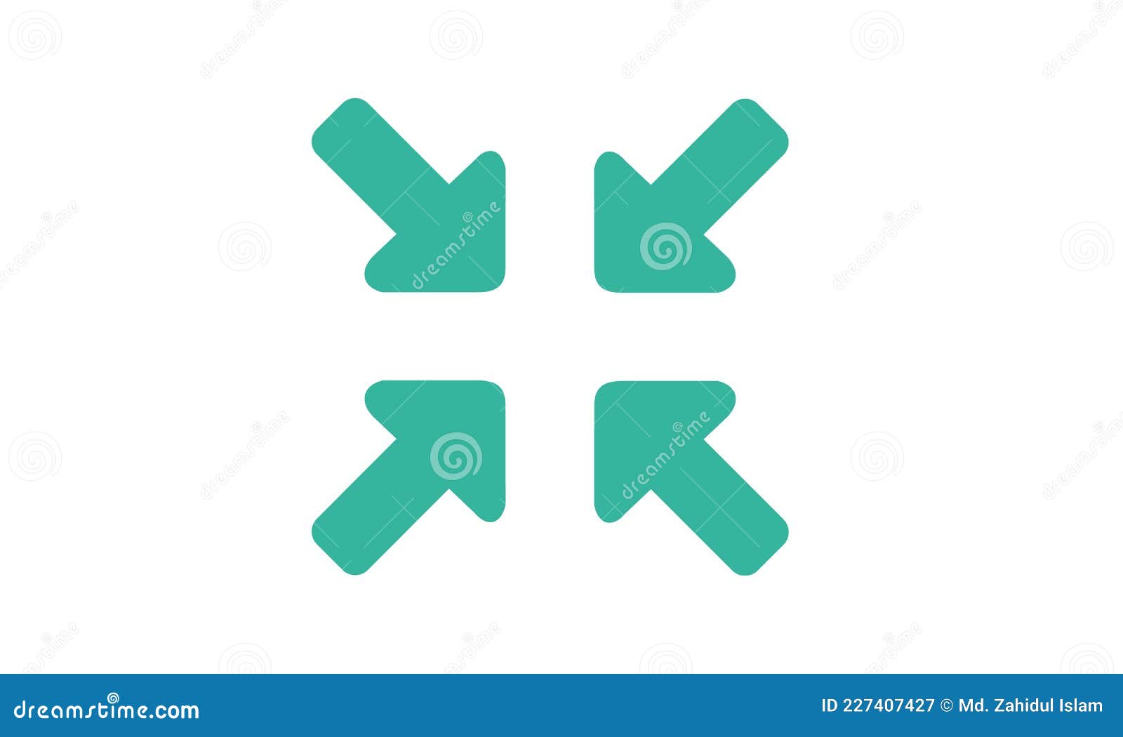 Exit Full Screen Arrows Vector Icon On White Background. Flat Vector ...