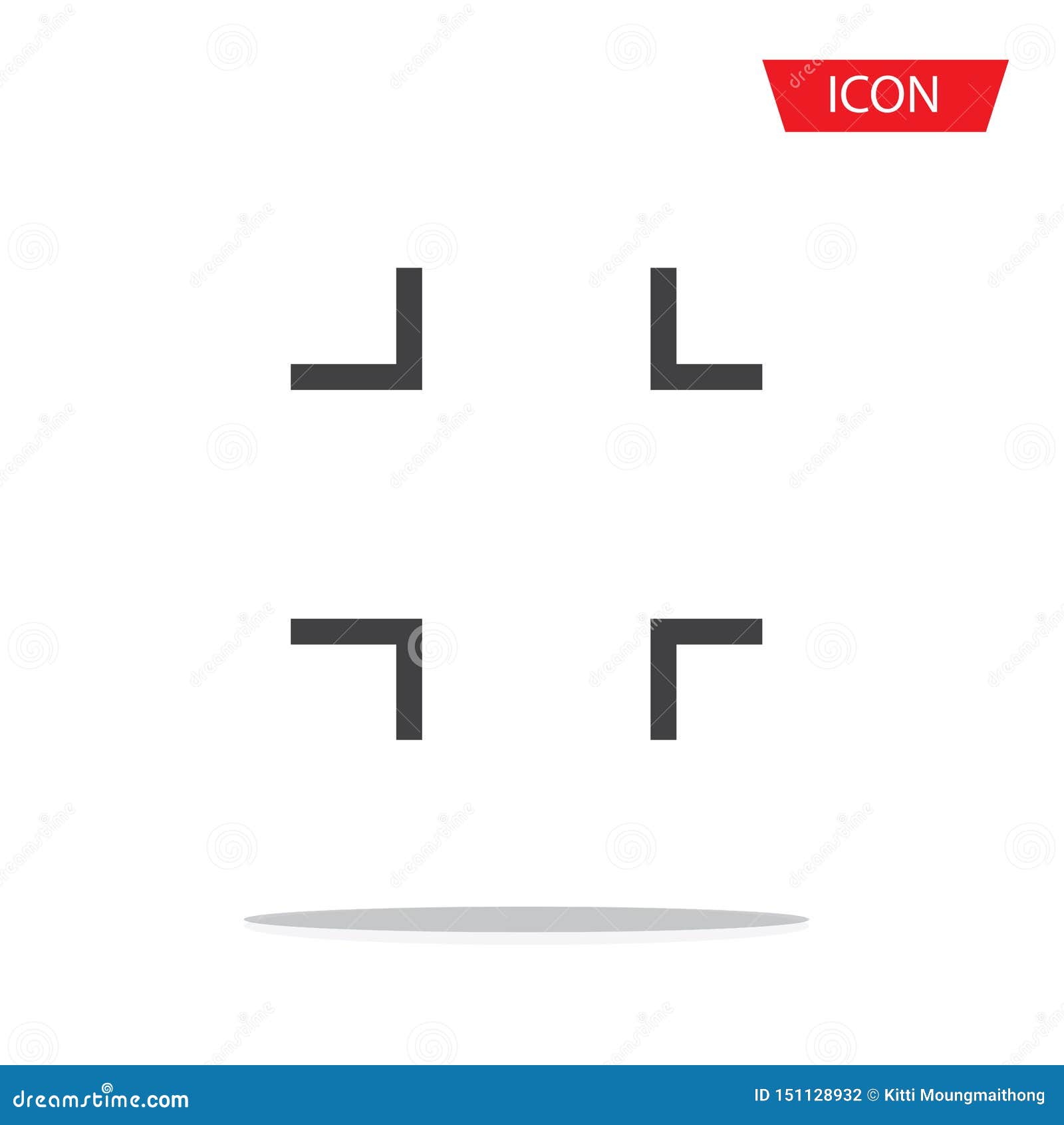 Exit Full Screen Arrows Vector Icon On White Background. Flat Vector ...