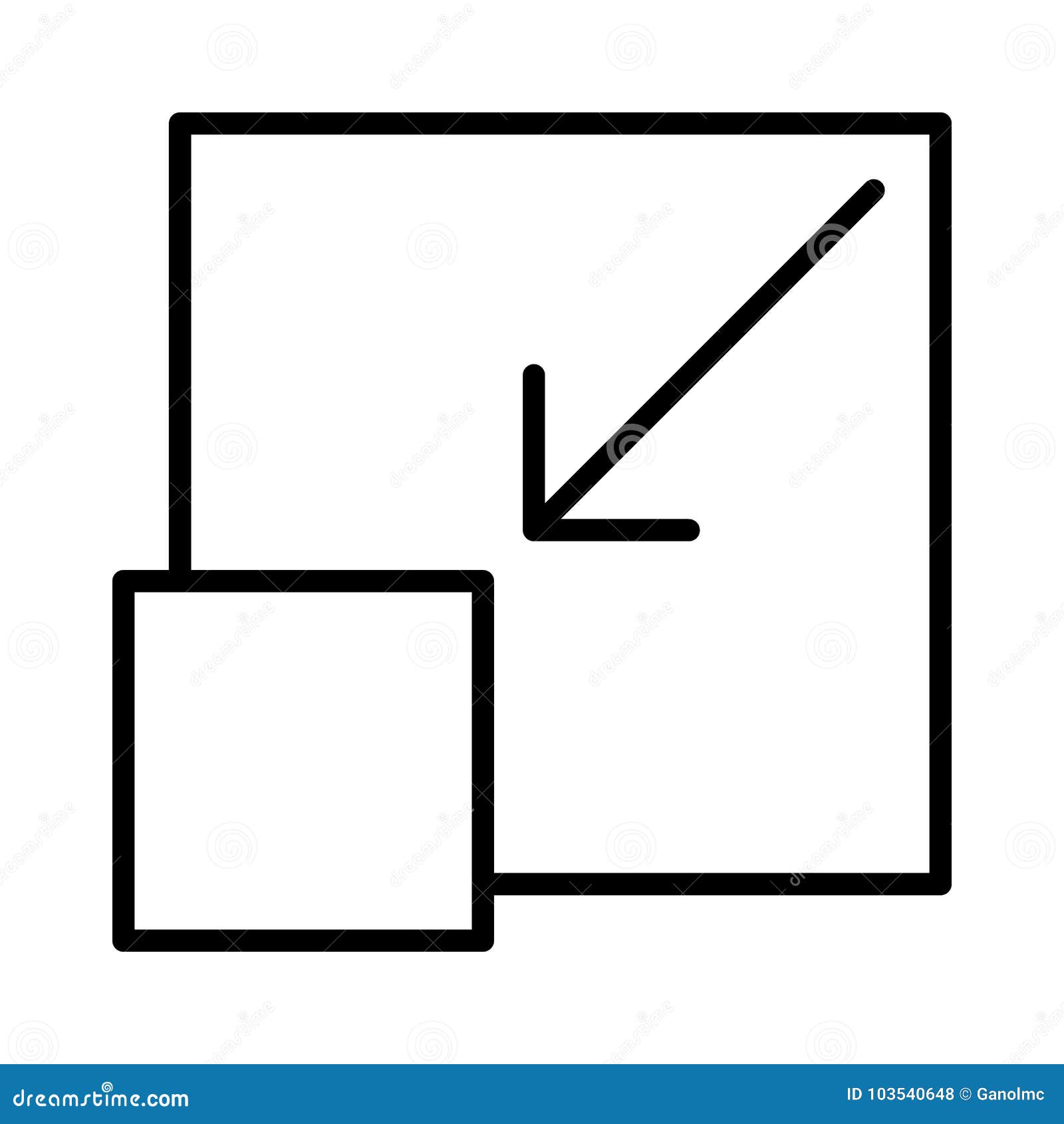 Exit Full Screen Icon Vector. Line Minimize Symbol. | CartoonDealer.com ...