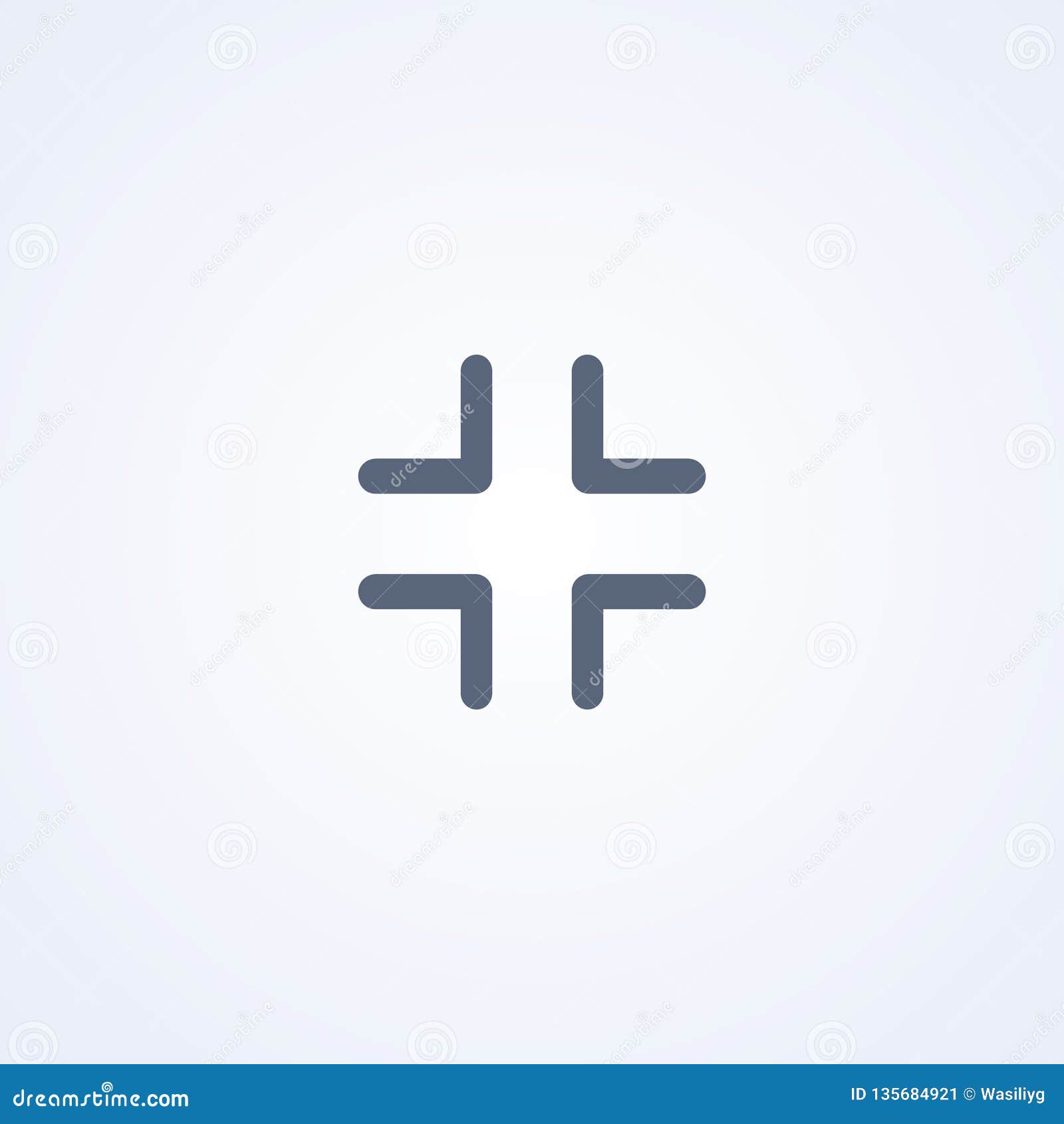 Exit Full Screen Icon Linear Style. Stock Vector Illustration Isolated ...