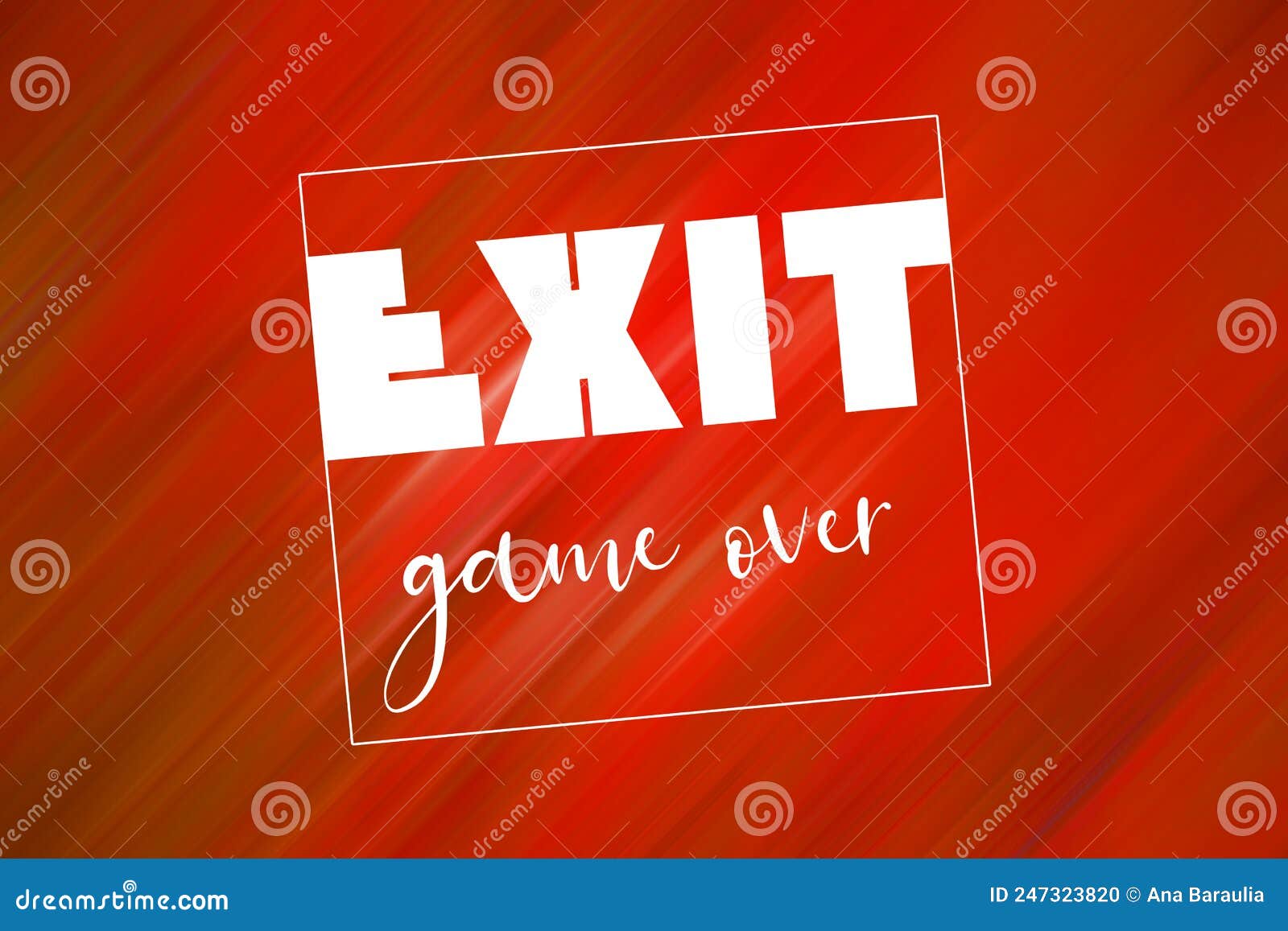 Exit GAME OVER Words on Abstract Motion Background. Gaming Concept ...