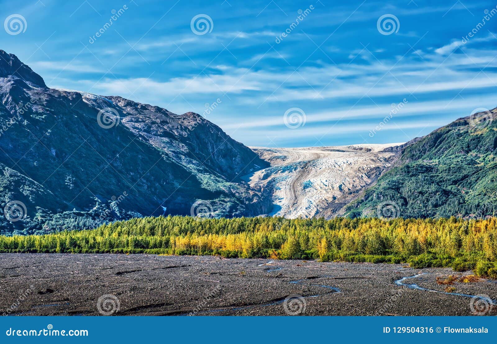 Exit Glacier in Seward Alaska during Autumn Stock Photo - Image of ...