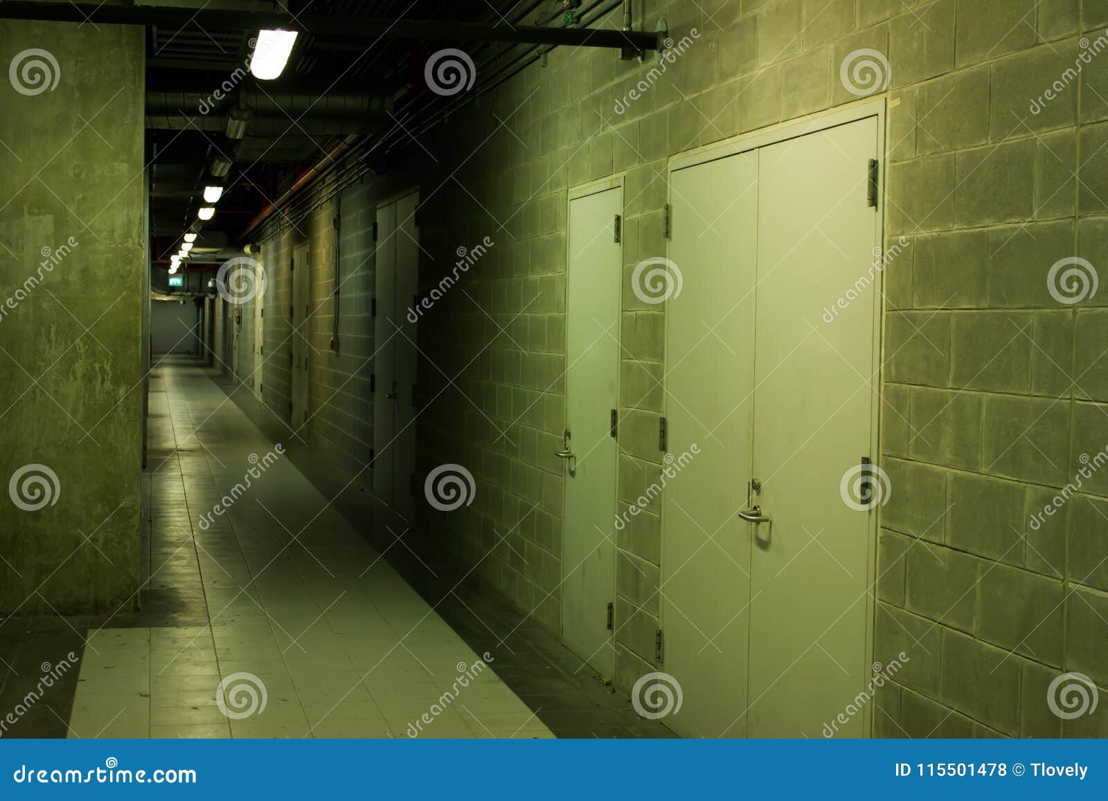 Split Toning Exit Hallway Security Stock Photo - Image of green, light ...