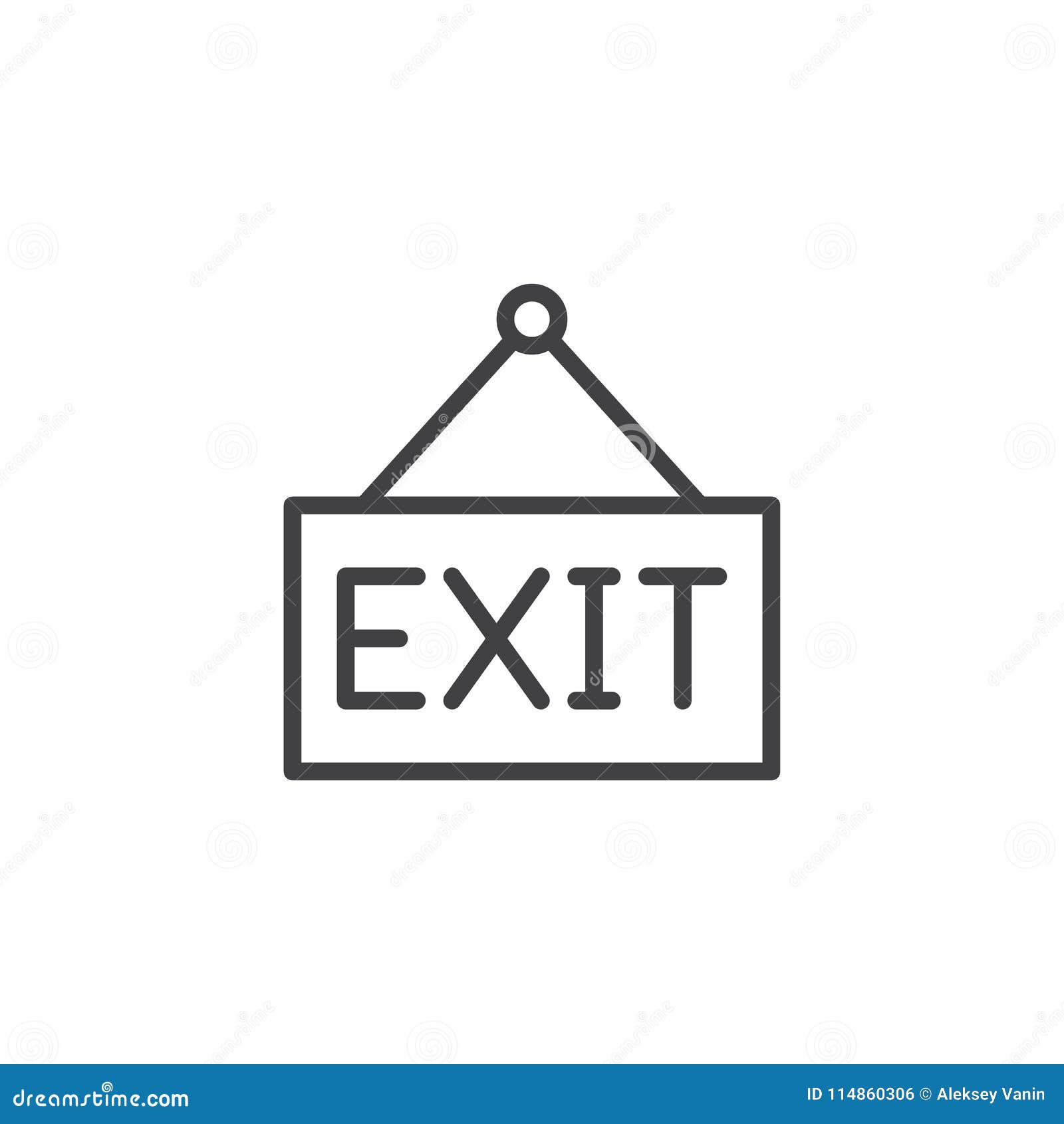 Exit Hanging Sign Outline Icon Stock Vector - Illustration of logo ...