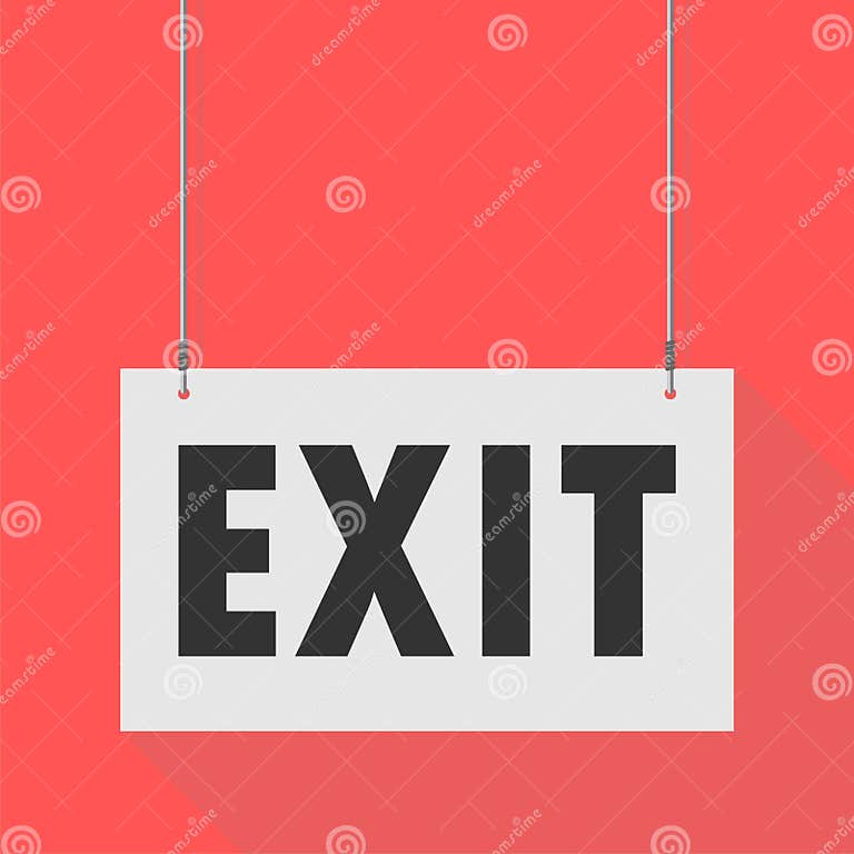 Exit Hanging Sign stock vector. Illustration of deploy - 97374671