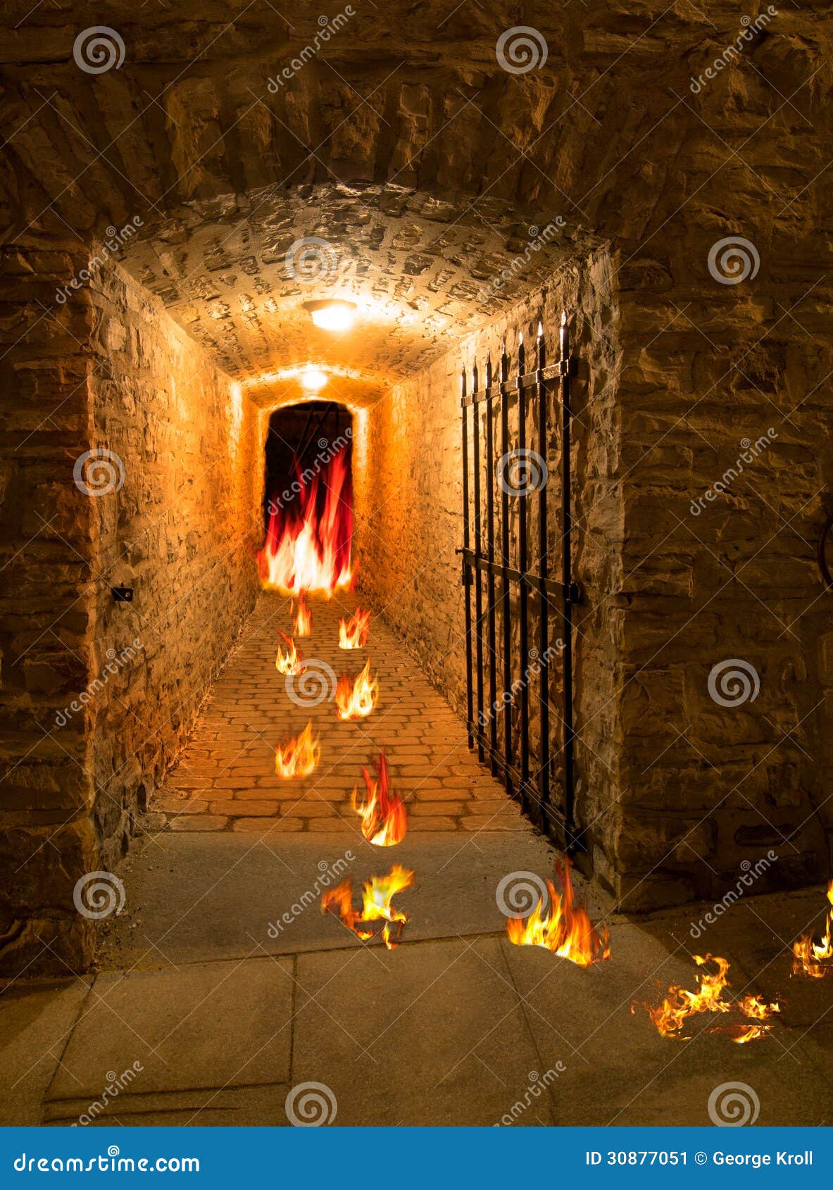 Exit from Hell. the Gateway is Open. Stock Image - Image of freed ...