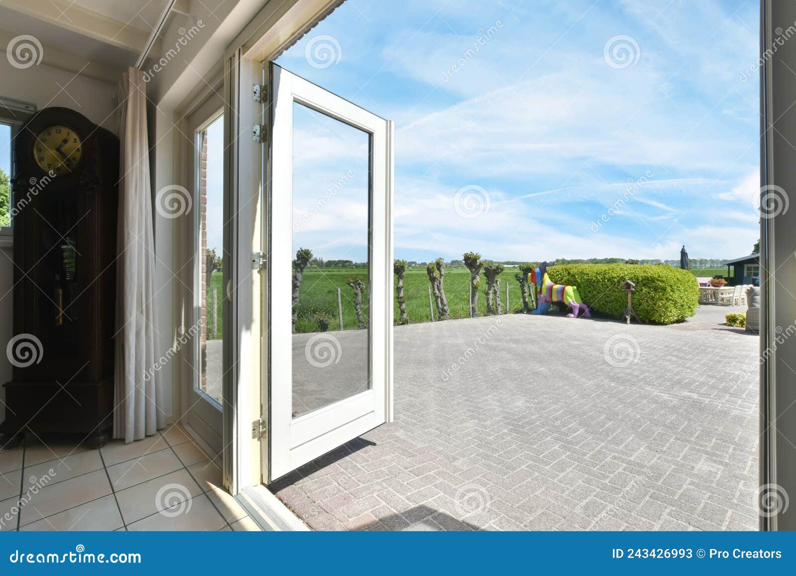 Exit to the courtyard stock image. Image of spacious - 243426993