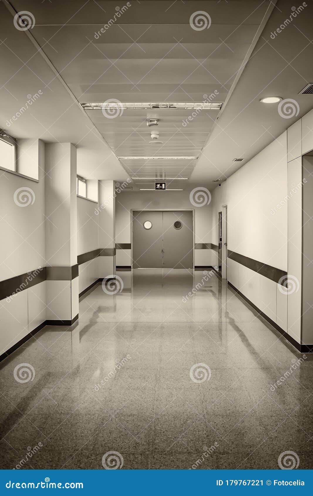 Exit of hospital stock image. Image of hallway, clean - 179767221
