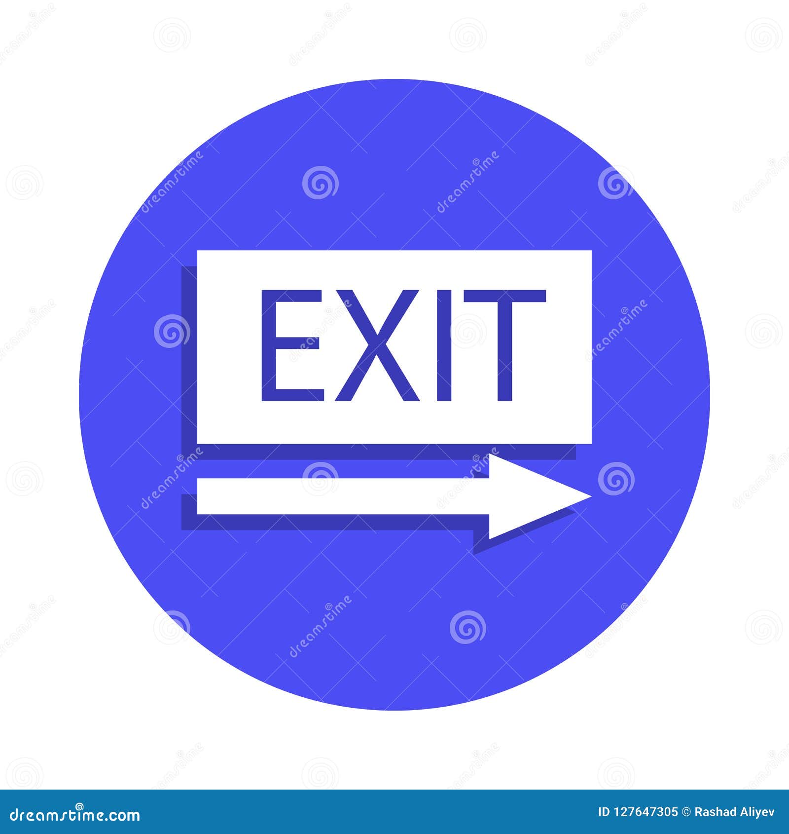 EXIT Icon in Badge Style. One of Fire Guard Collection Icon Can Be Used ...