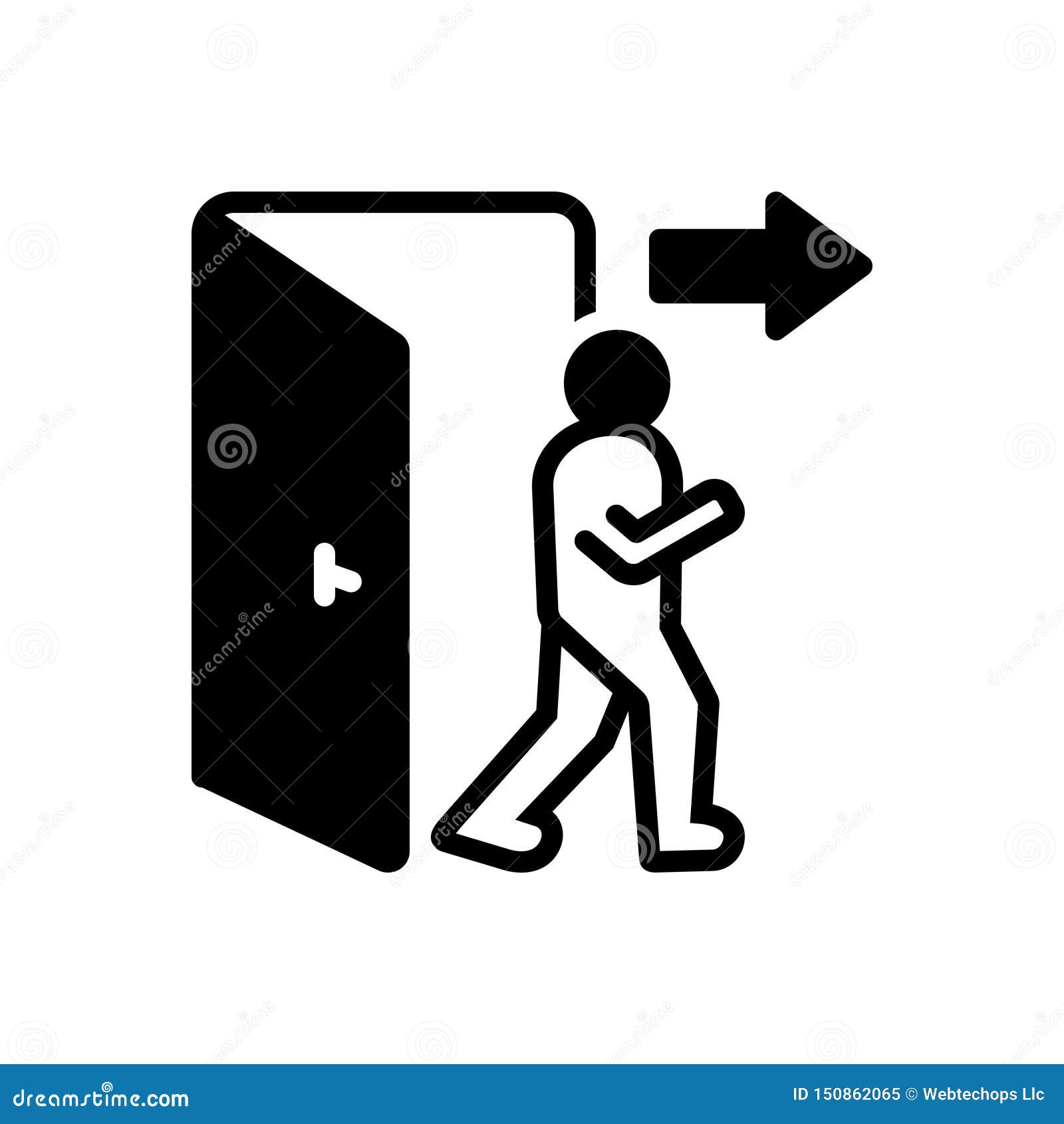 Black Solid Icon for Exit, Egress and Evacuation Stock Vector ...