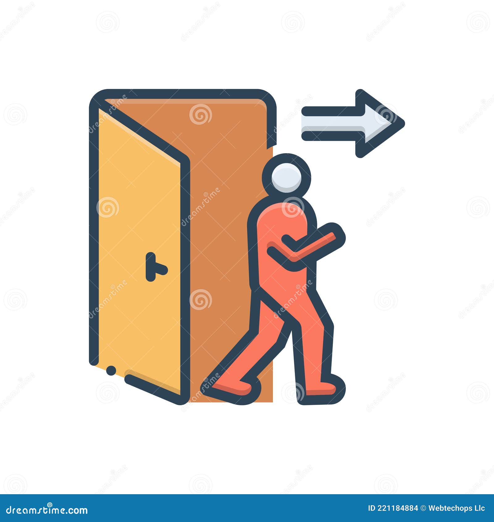 Color Illustration Icon for Exit, Egress and Vent Stock Illustration ...