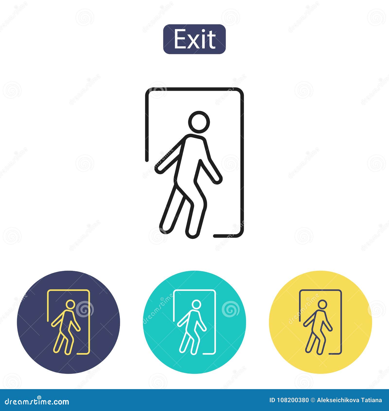 Safe Condition Sign,Emergency Exit. Stock Vector - Illustration of ...