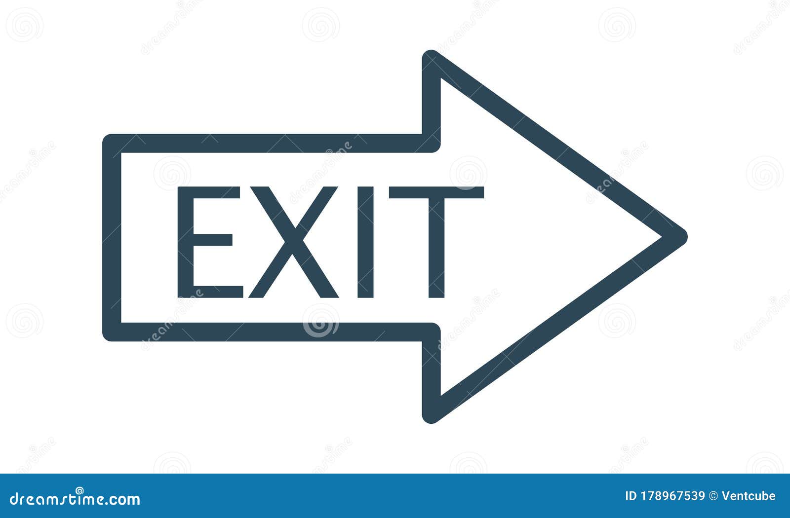 Exit Icon Flat Style Vector Illustration. Stock Illustration ...