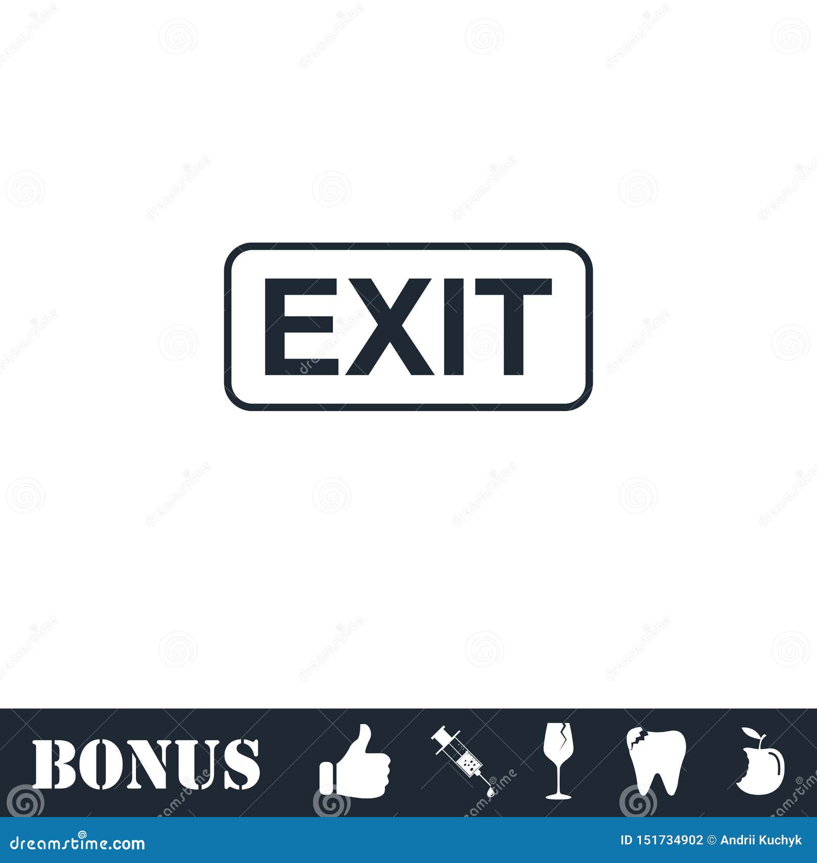 Exit icon flat stock vector. Illustration of direction - 151734902