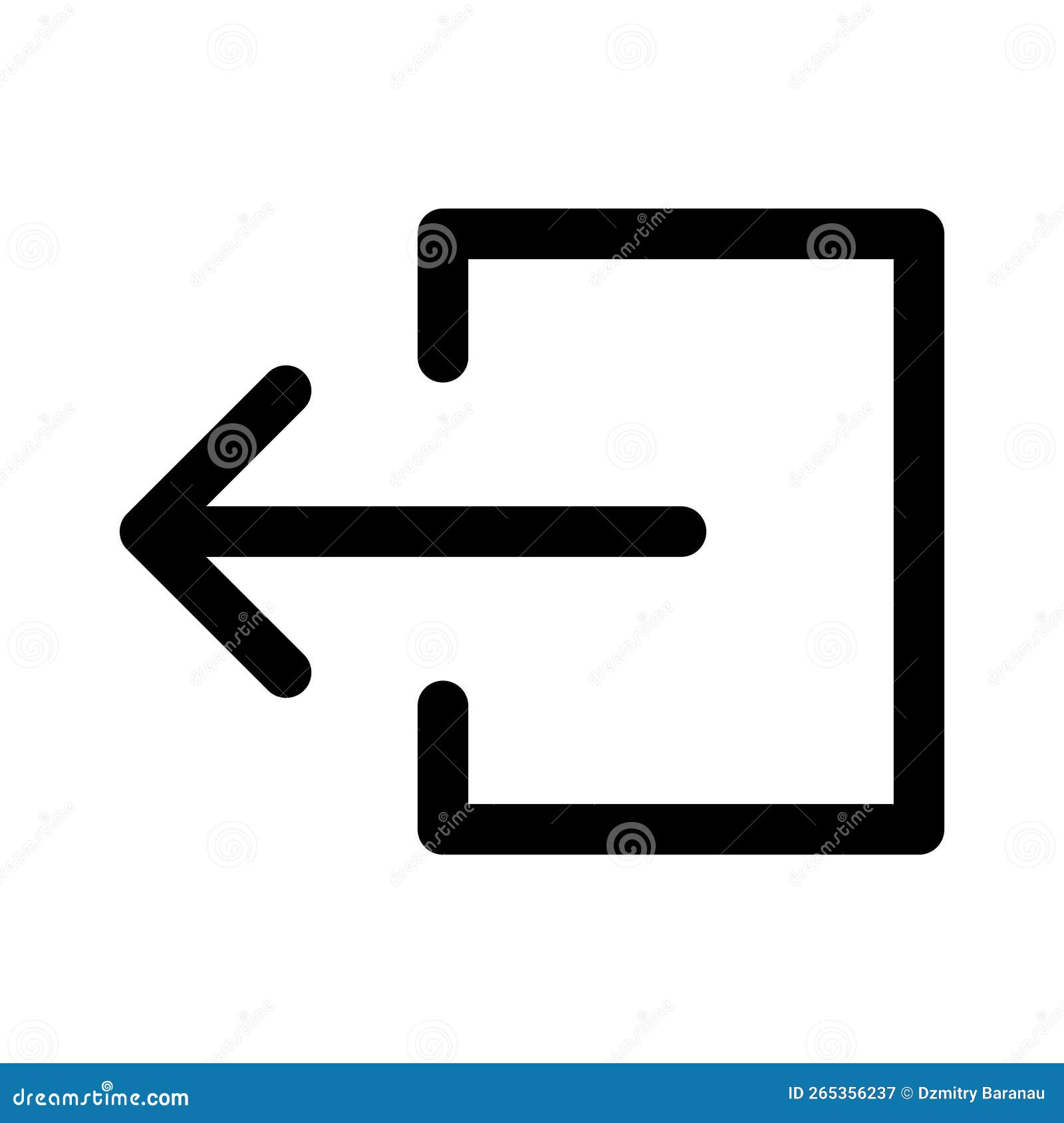 Exit Icon Line Isolated on White Background. Black Flat Thin Icon on ...