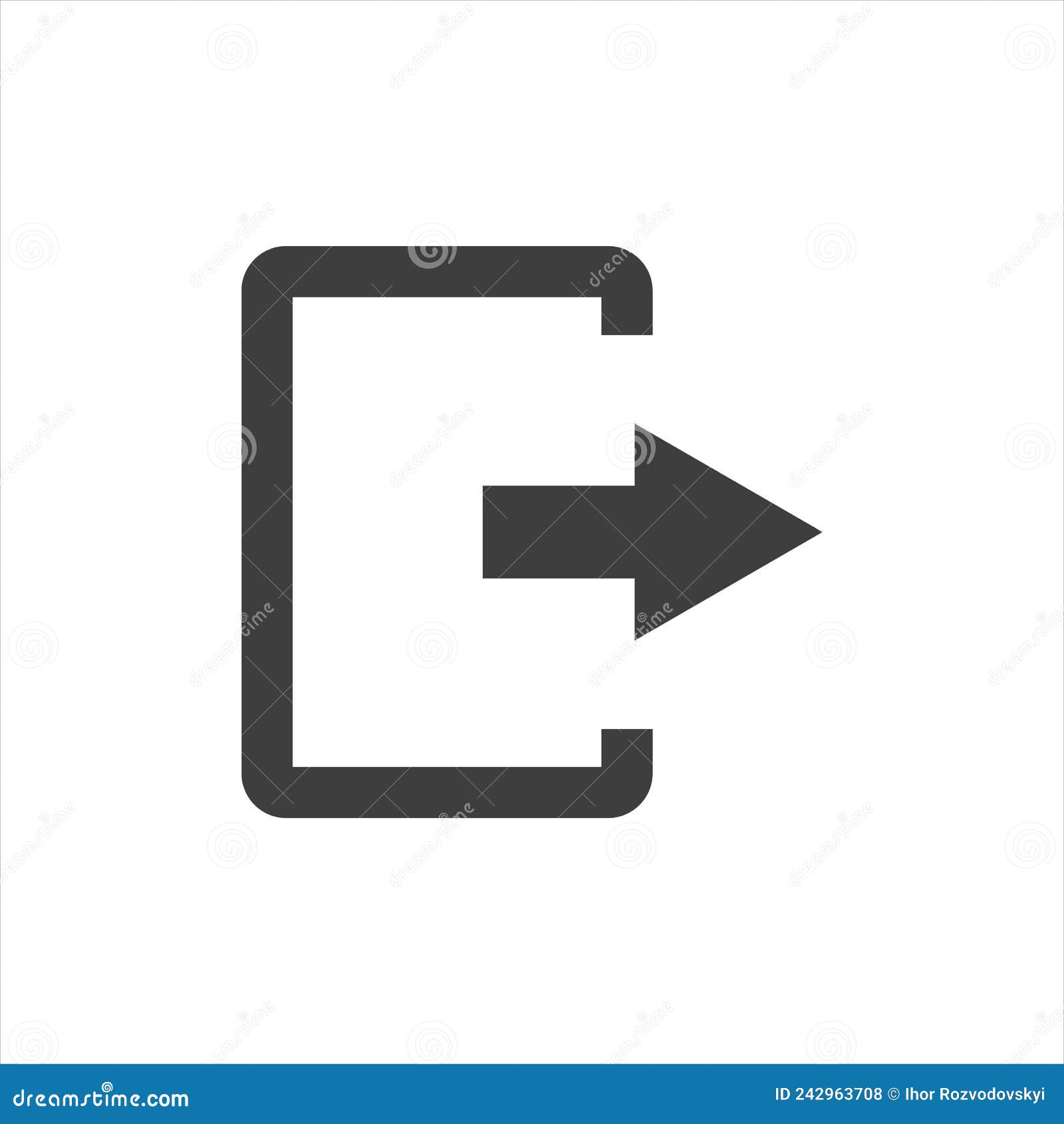The Exit Icon. Logout and Output, Outlet, Out Symbol. Flat Vector ...