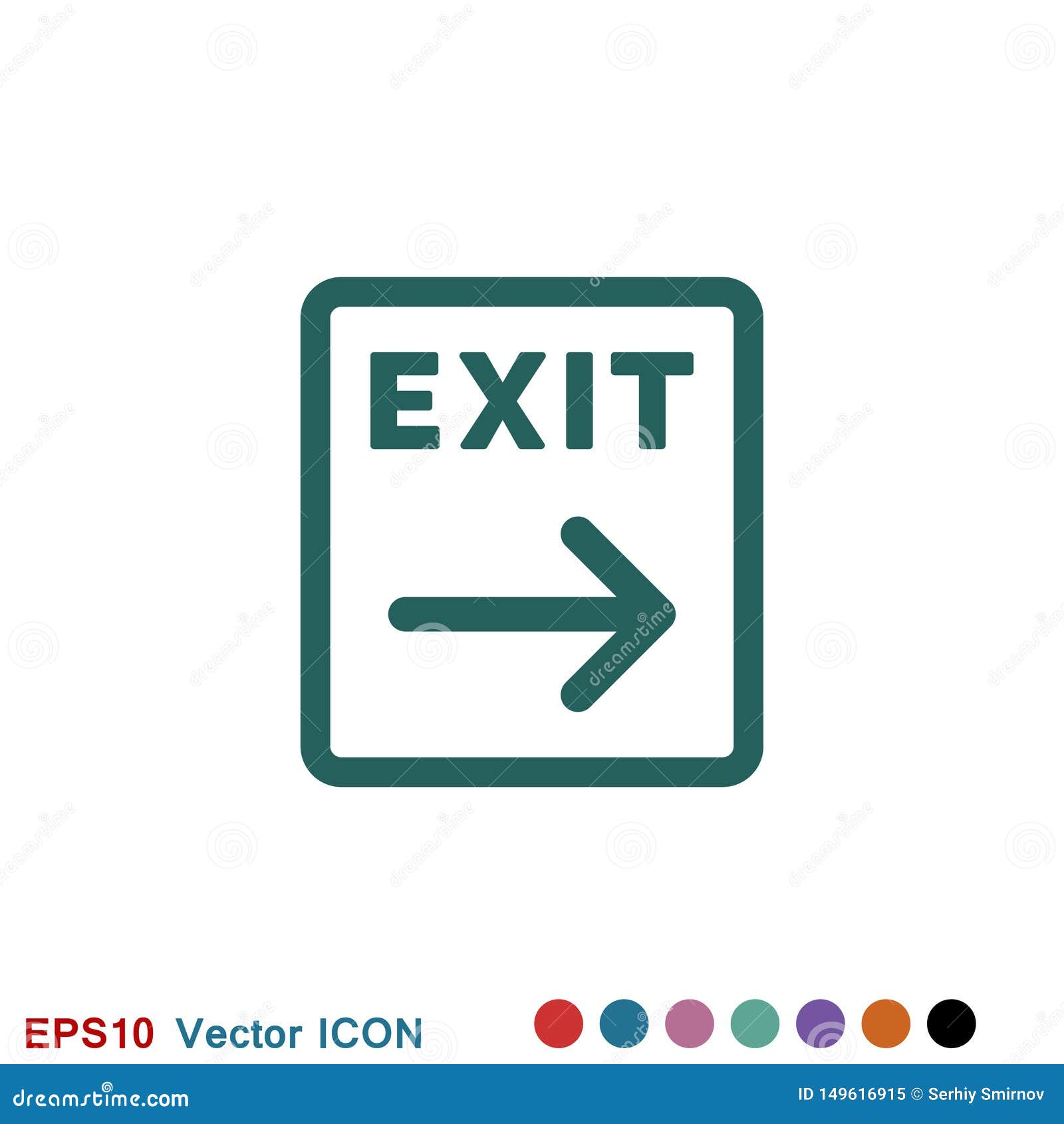 The Exit Icon. Logout and Output, Outlet, Out Symbol. Vector Logo Stock ...