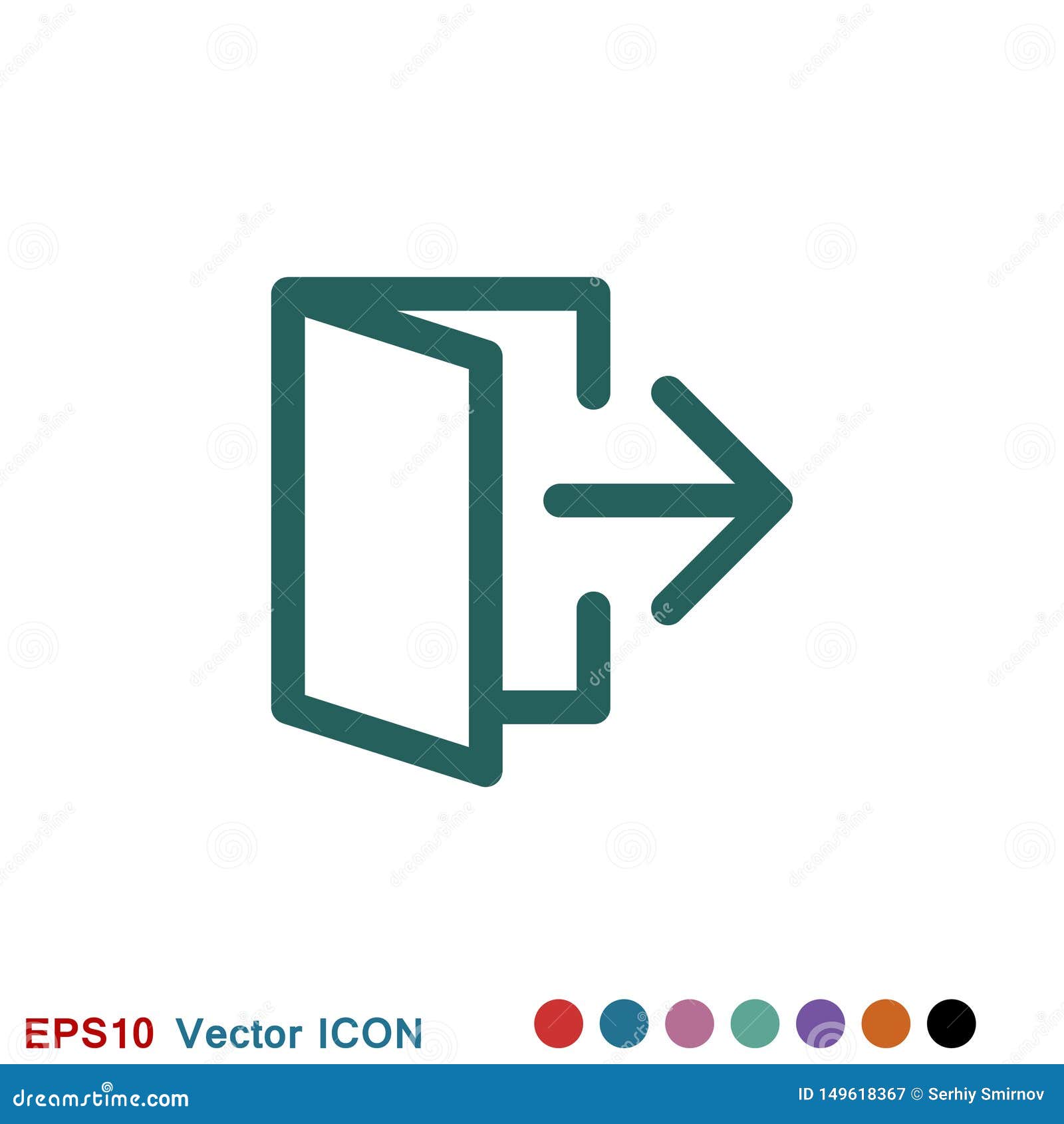 The Exit Icon. Logout and Output, Outlet, Out Symbol. Vector Logo Stock ...