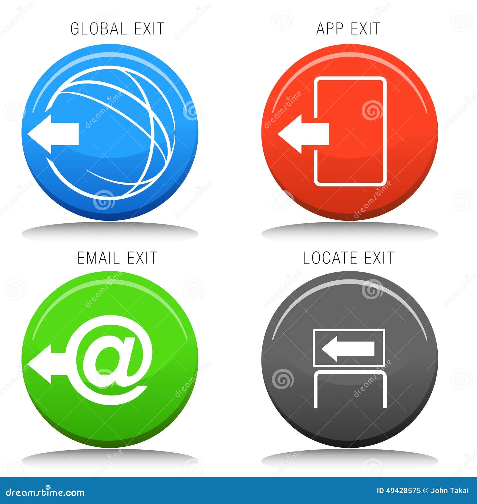 Exit Icon Set stock vector. Illustration of locate, exits - 49428575
