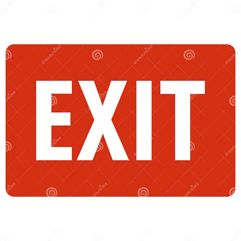 Red Exit Icon Sign Vector Illustration Stock Vector - Illustration of ...