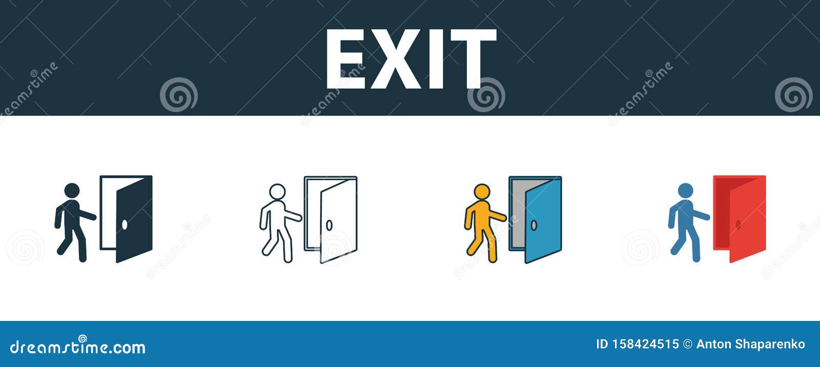 Exit Icon. Thin Line Outline Style from Shopping Center Sign Icons ...