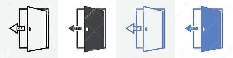 Exit Icon Vector Set Use for Web Ui or App Stock Vector - Illustration ...