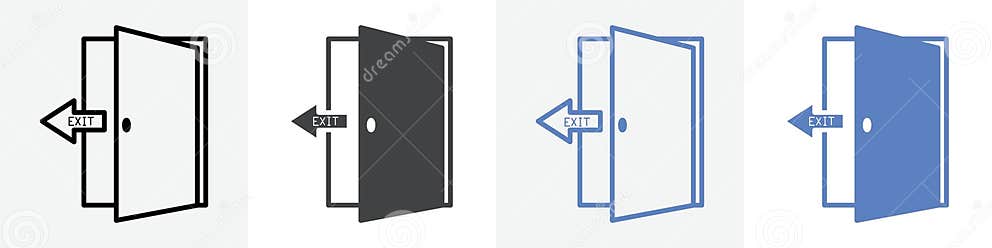 Exit Icon Vector Set Use for Web Ui or App Stock Vector - Illustration ...