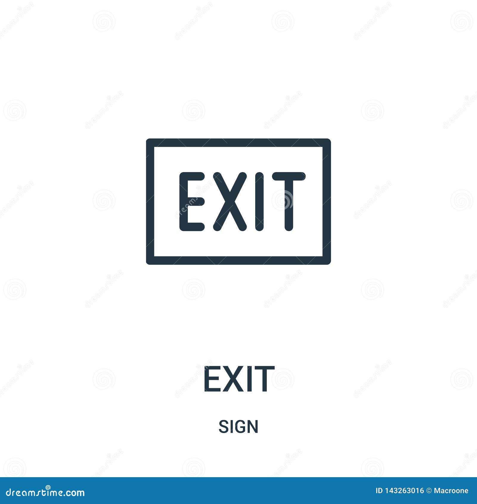 Exit Icon Vector from Sign Collection. Thin Line Exit Outline Icon ...
