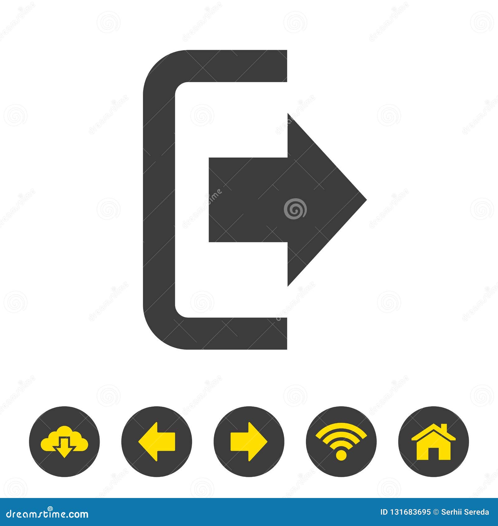 The Exit Icon on White Background. Stock Illustration - Illustration of ...