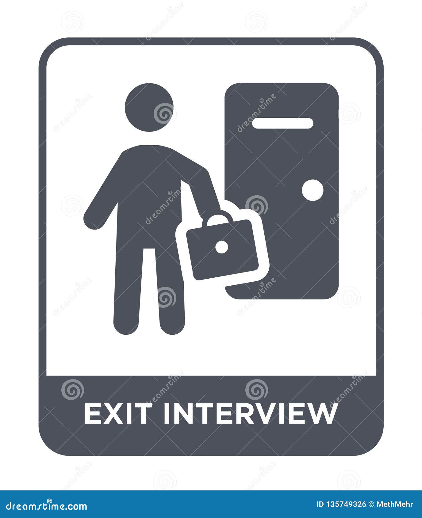 Exit Interview Icon in Trendy Design Style. Exit Interview Icon ...