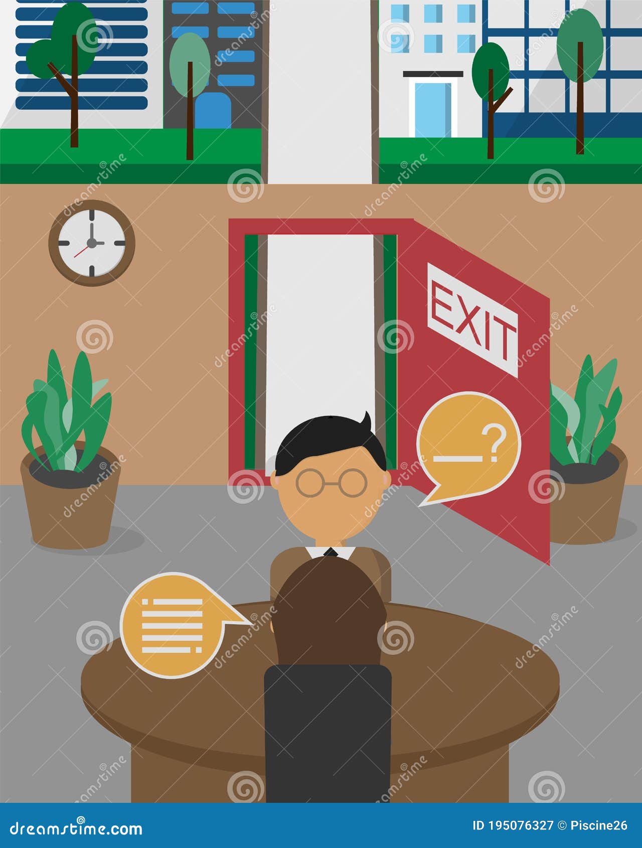 Exit Interview before Leaving the Company Vector Stock Vector ...