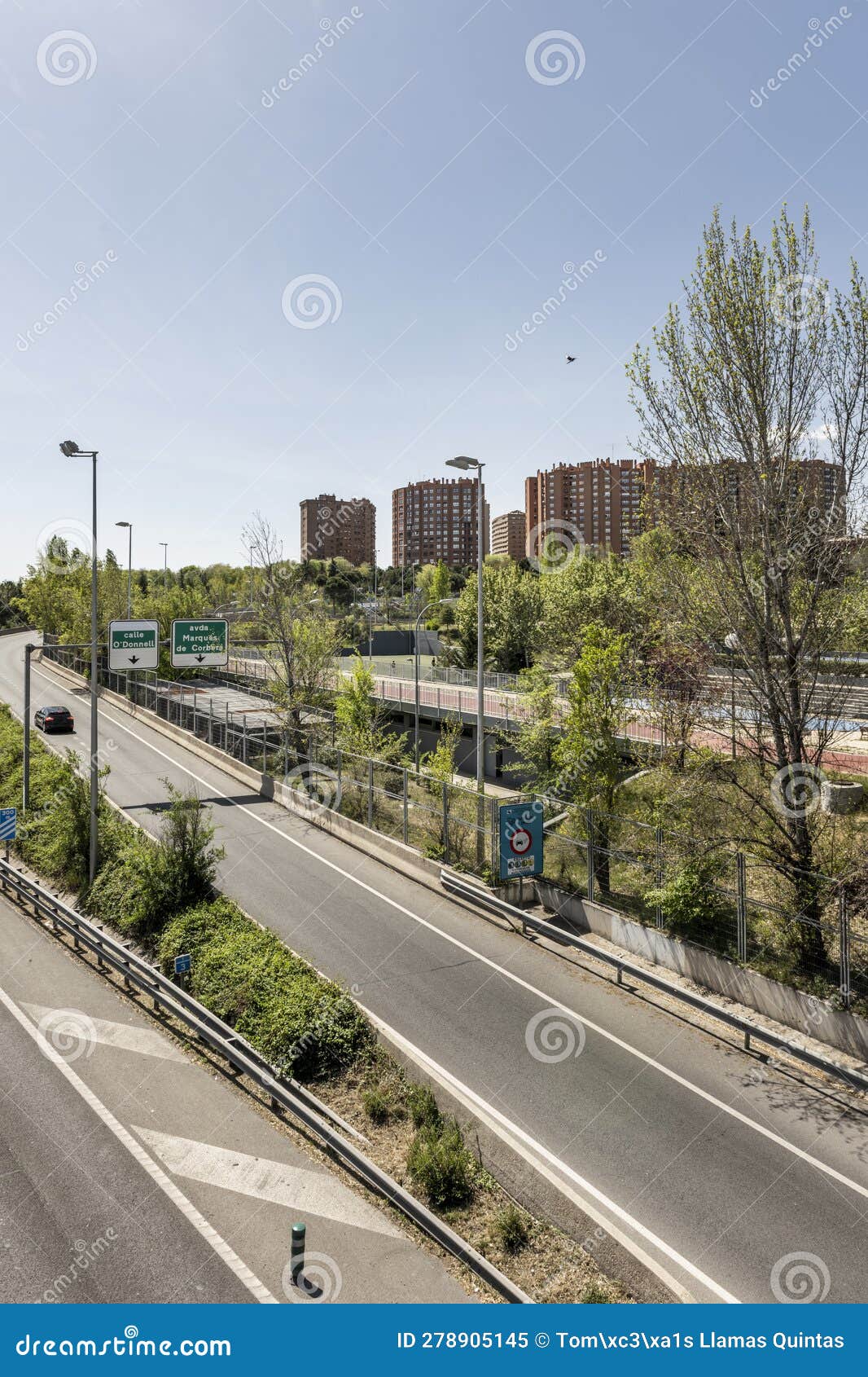 Exit lane on a Madrid ring stock image. Image of trip - 278905145