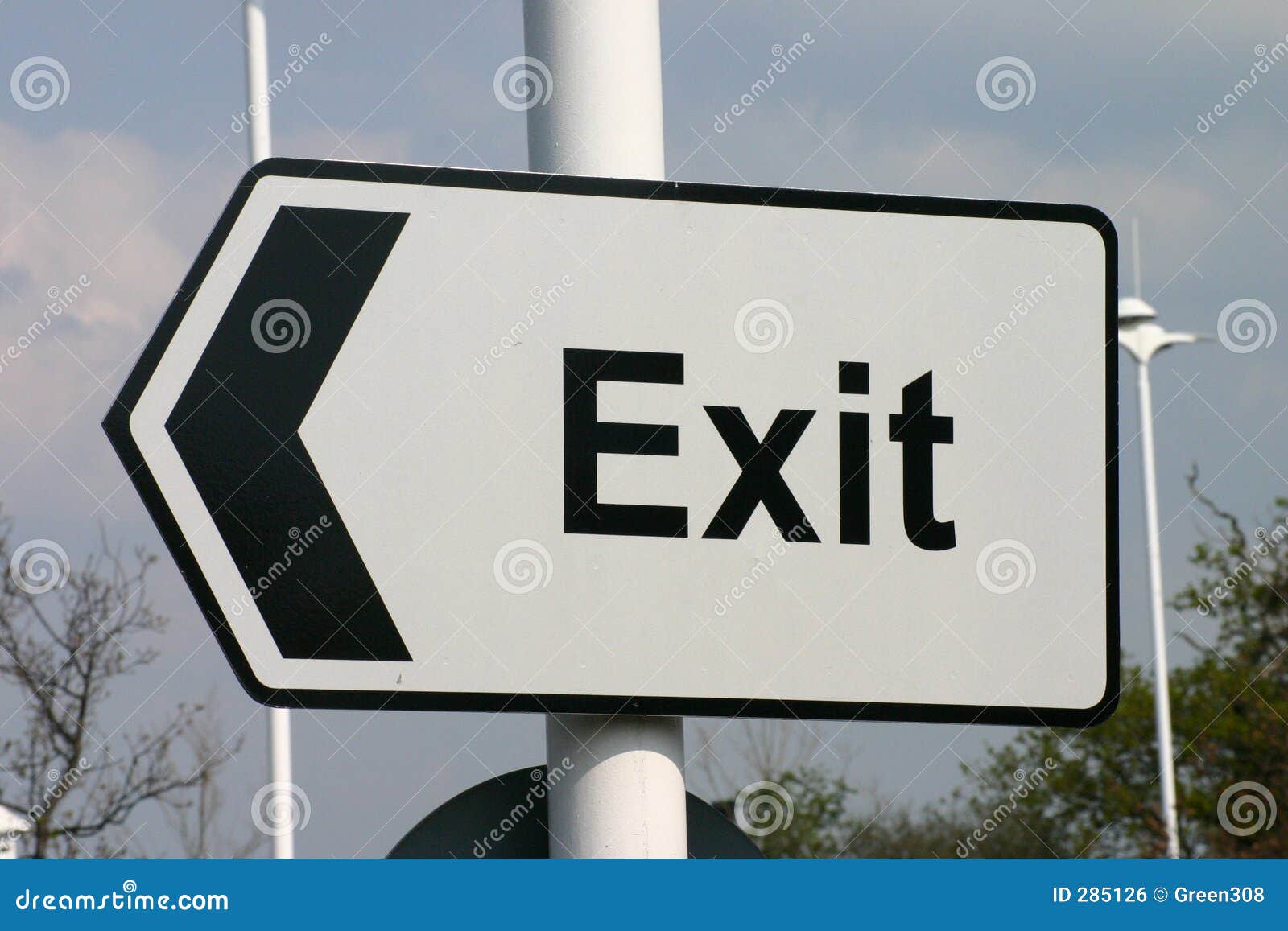 Exit Left stock photo. Image of left, exit, points, white - 285126