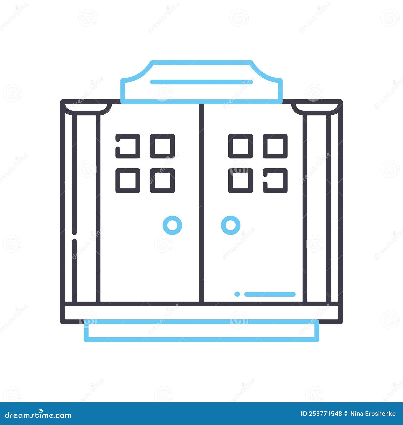 Exit Line Icon, Outline Symbol, Vector Illustration, Concept Sign Stock ...