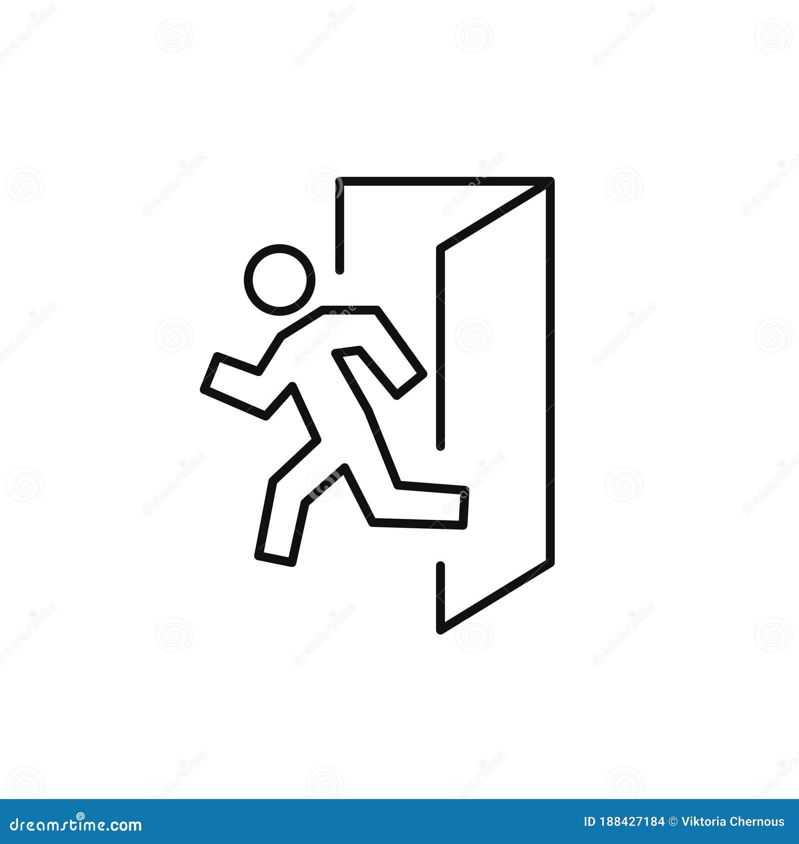 Exit Line Icon, Vector Simple Black Illustration Stock Illustration ...