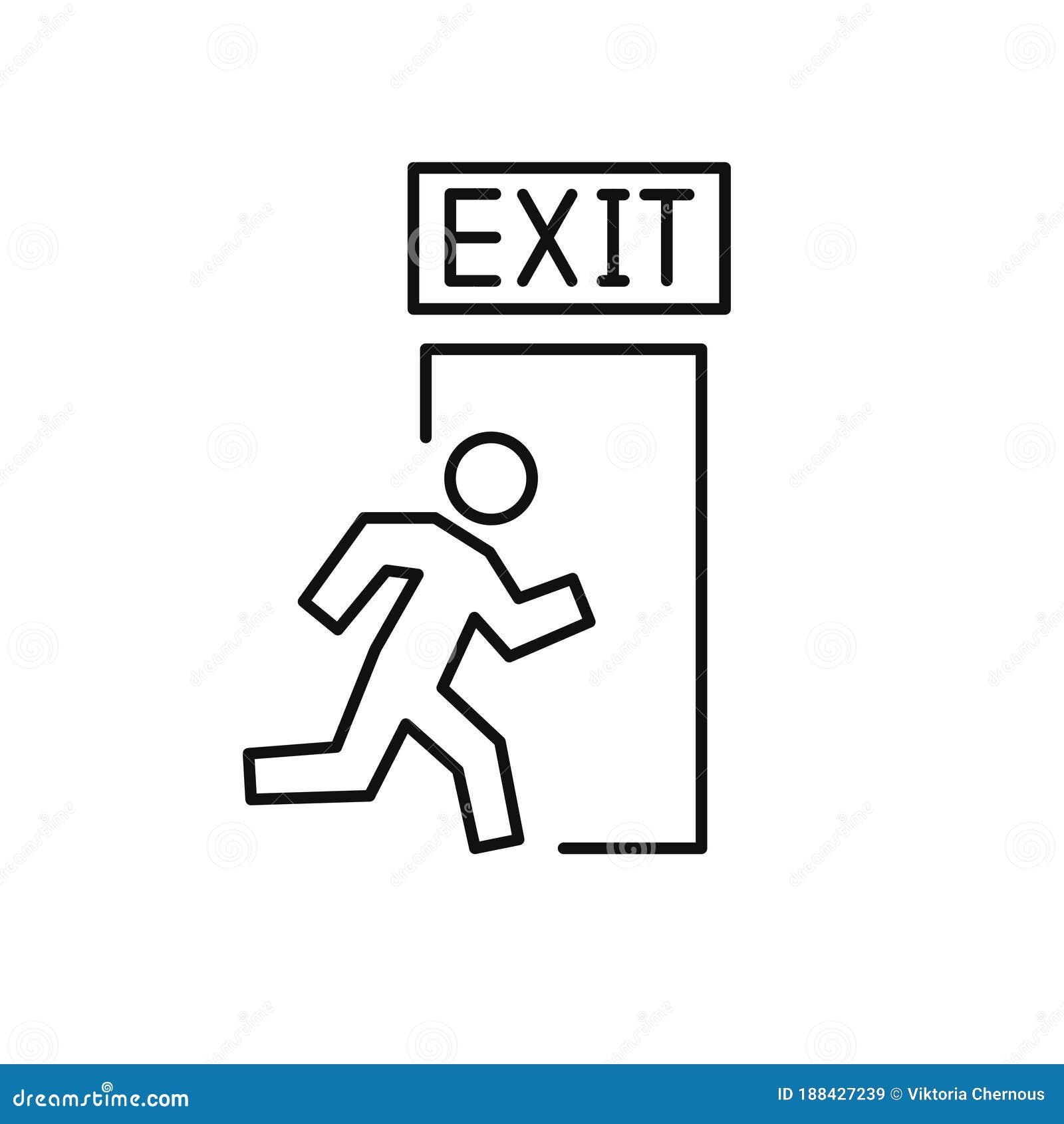 Exit Line Icon, Vector Simple Black Illustration Stock Illustration ...