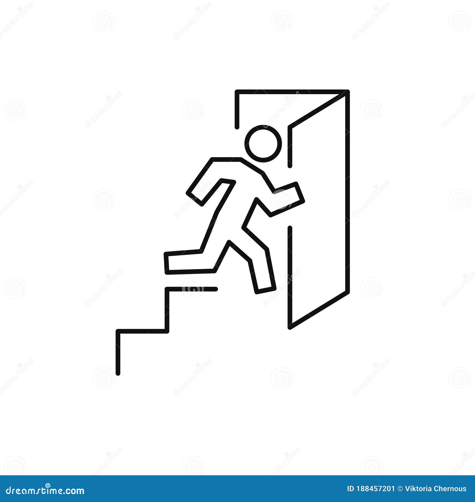 Exit Line Icon, Vector Simple Black Illustration Stock Illustration ...