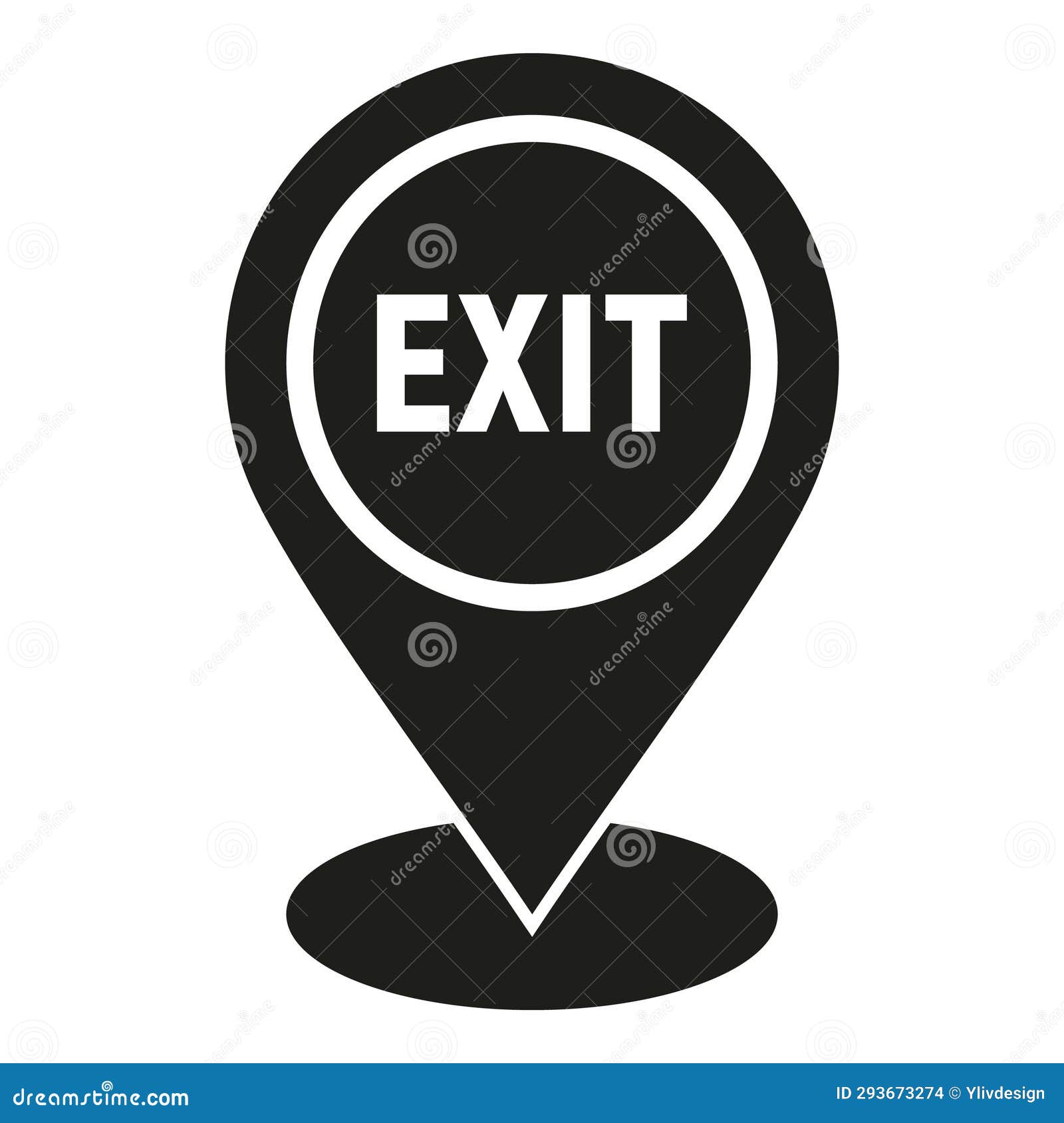 Exit Location Icon Simple Vector. People Evacuation Stock Vector ...