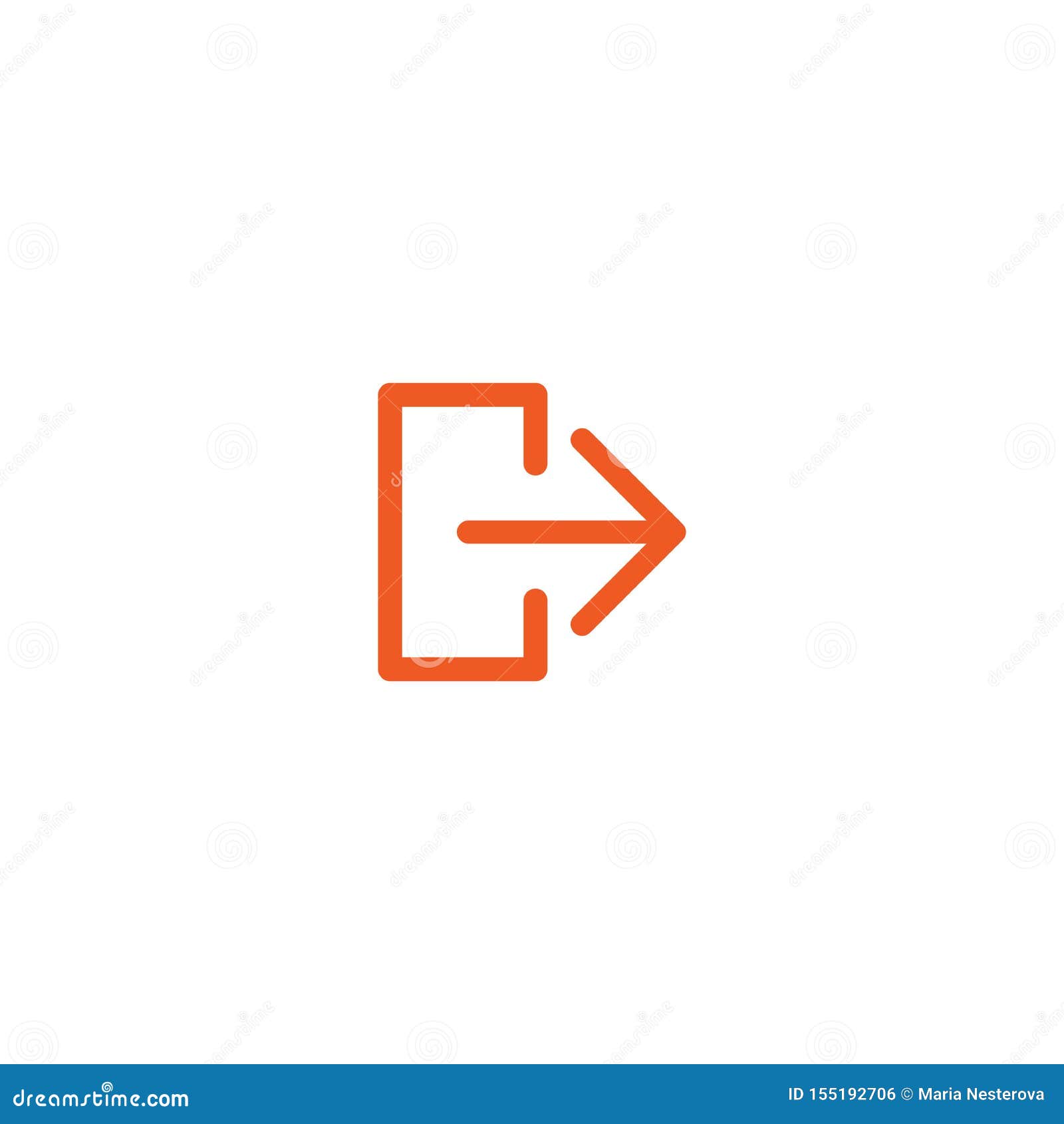 Exit or Logout, Log Off Icon. Isolated on White Stock Illustration ...